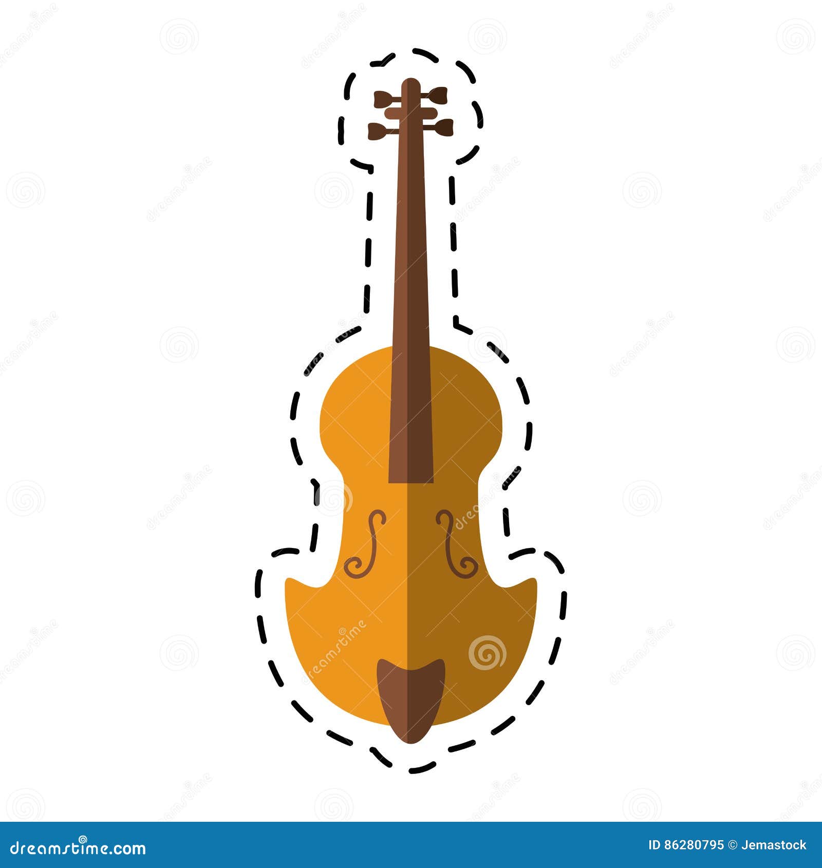 Cartoon Fiddle Classical Music Instrument | CartoonDealer.com #86280795