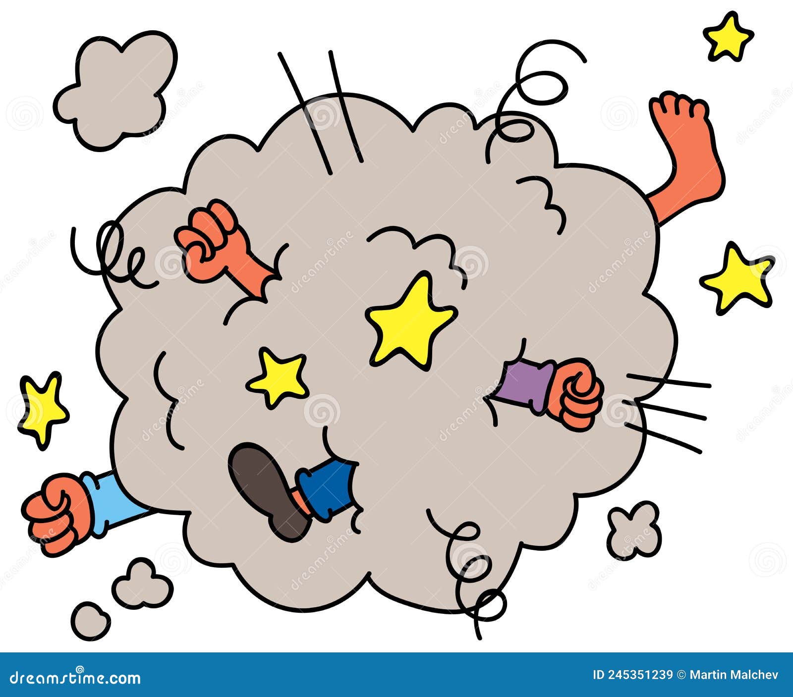 Cartoon Fighting Cloud