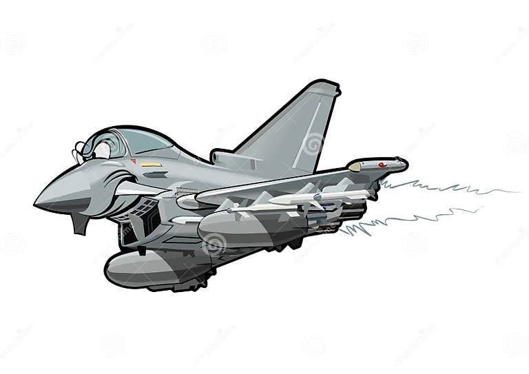 Cartoon Fighter Plane stock vector. Illustration of force - 76197324