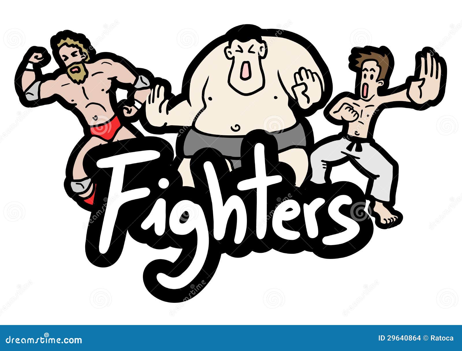 Cartoon fighters stock vector. Illustration of creative - 29640864
