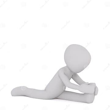 Cartoon Figure Doing Splits and Stretching Stock Illustration ...