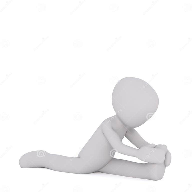 Cartoon Figure Doing Splits and Stretching Stock Illustration ...