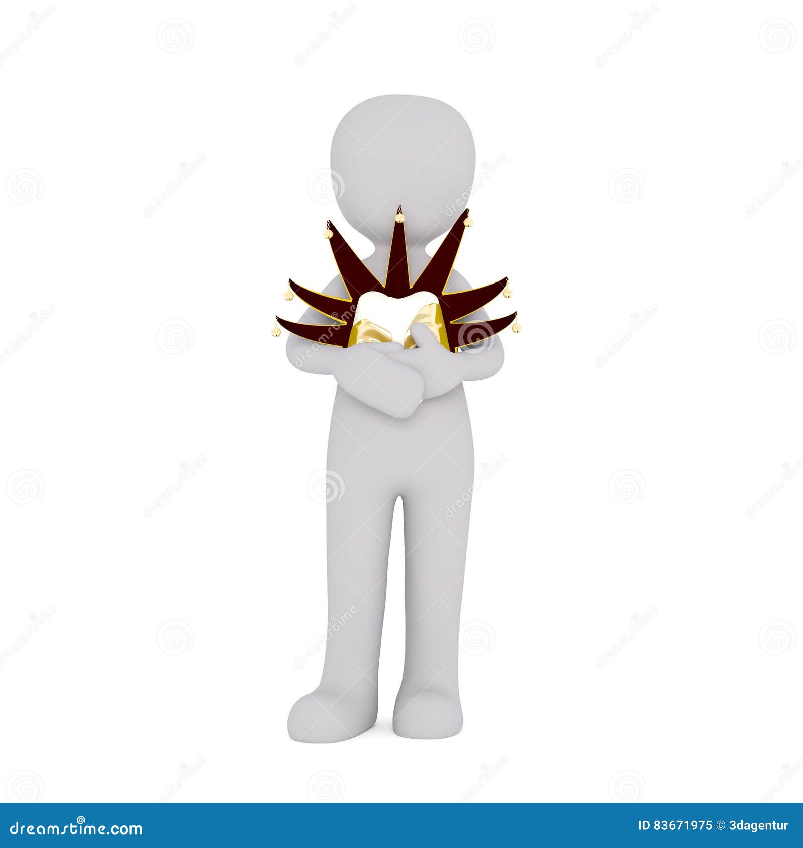 Cartoon Figure Holding Jester Mask Stock Illustration - Illustration of ...