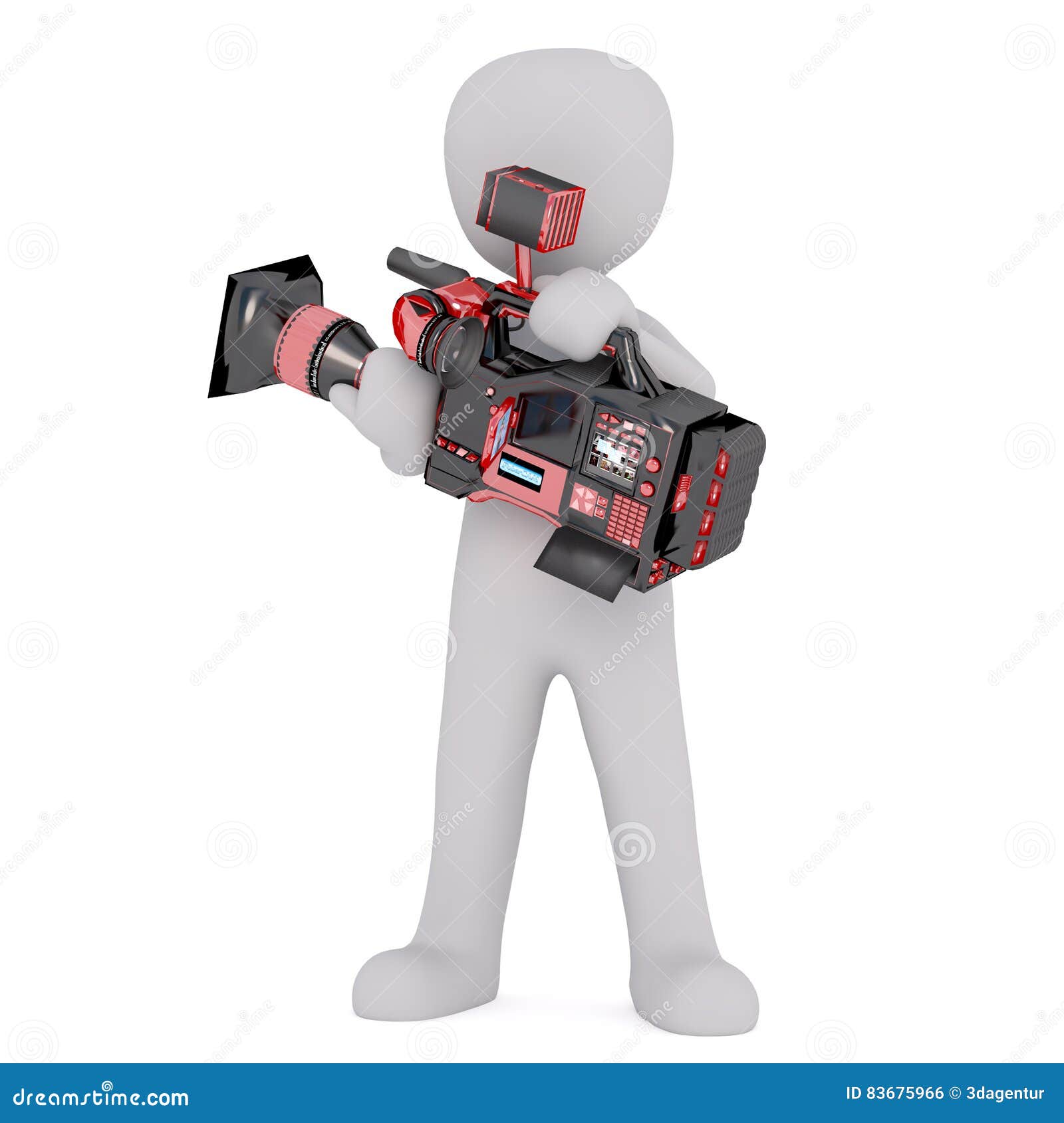 Cartoon Figure Holding Motion Picture Camera Stock Illustration ...