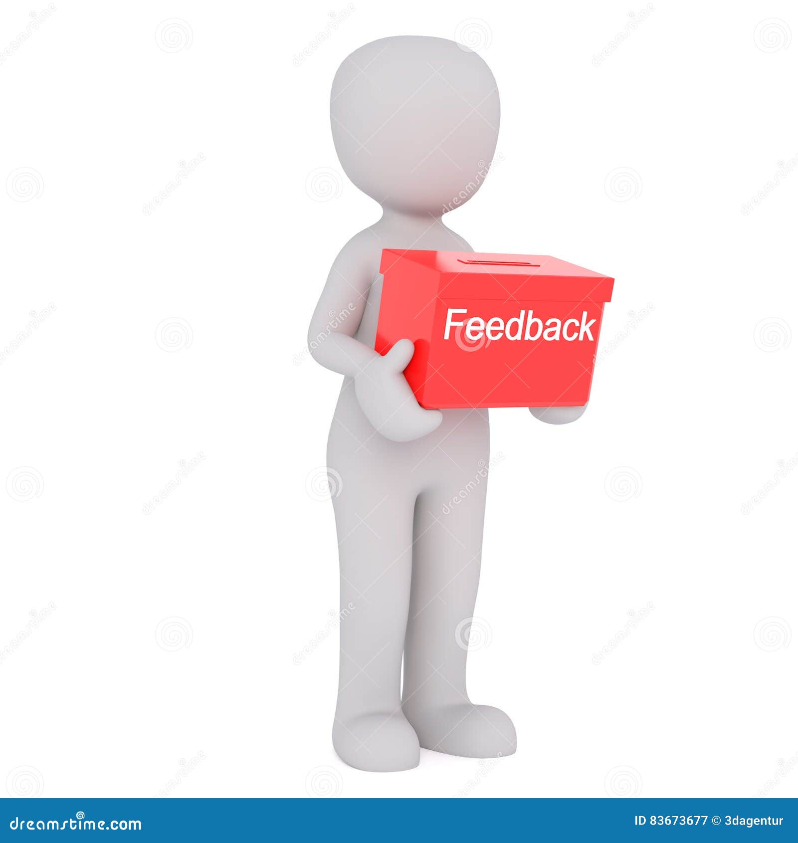 Cartoon Figure Holding Red Feedback Box Stock Illustration ...