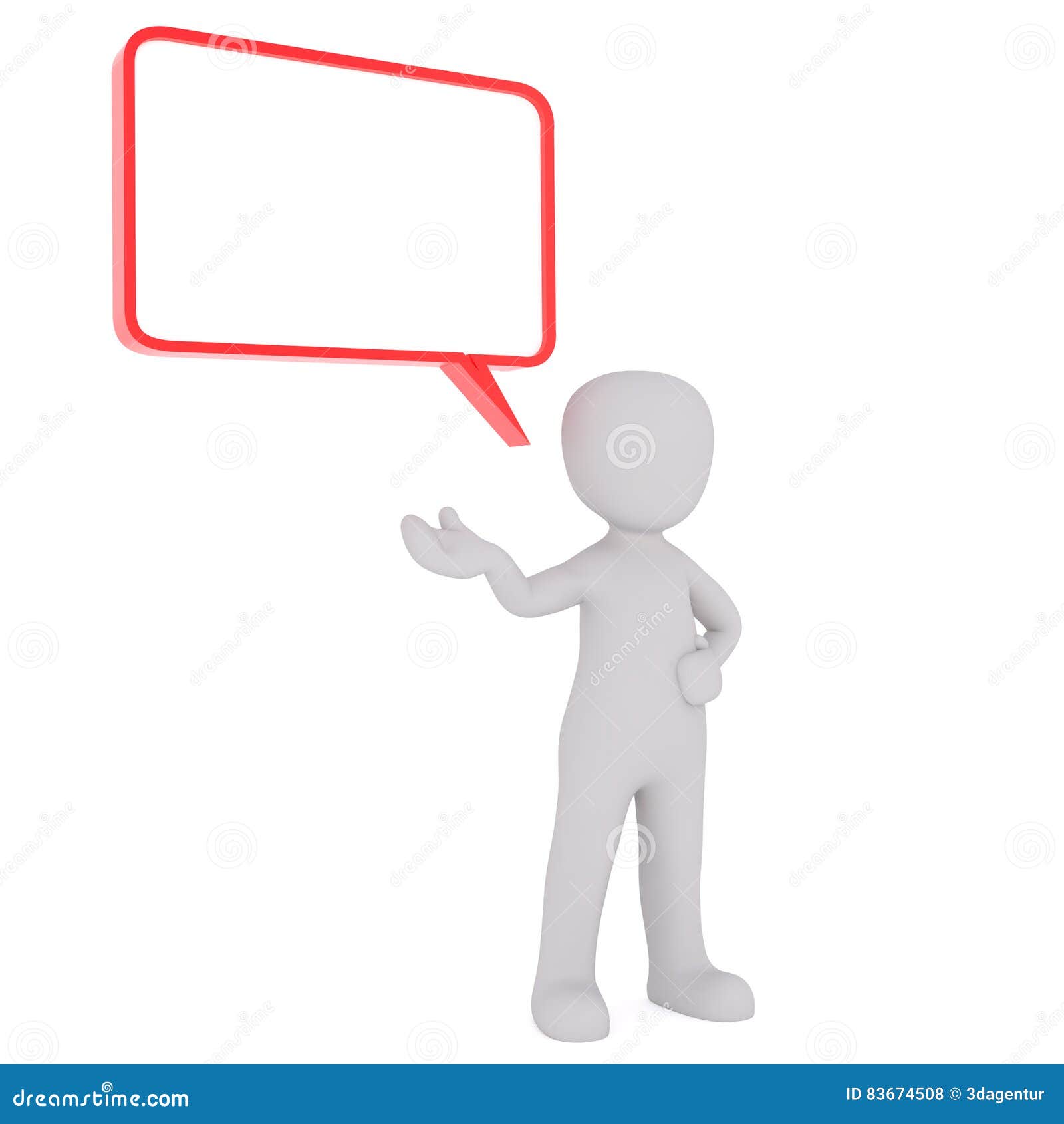 Cartoon Figure with Red Conversation Bubble Stock Illustration ...