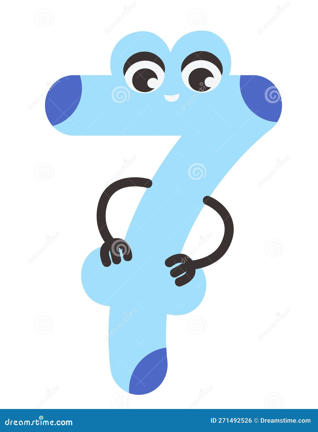 Cartoon figure seven. stock vector. Illustration of isolated - 271492526