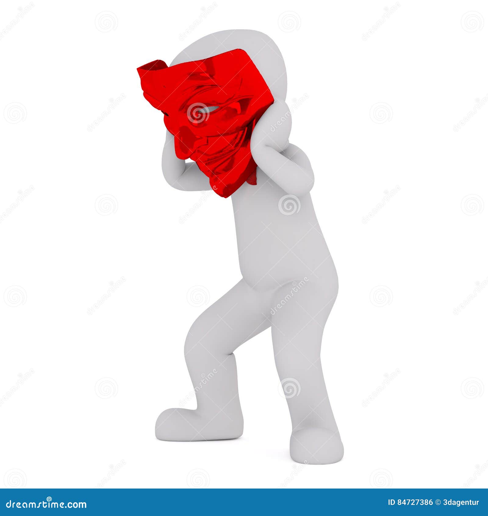 Cartoon Figure Wearing Large Red Devil Mask Editorial Photo ...
