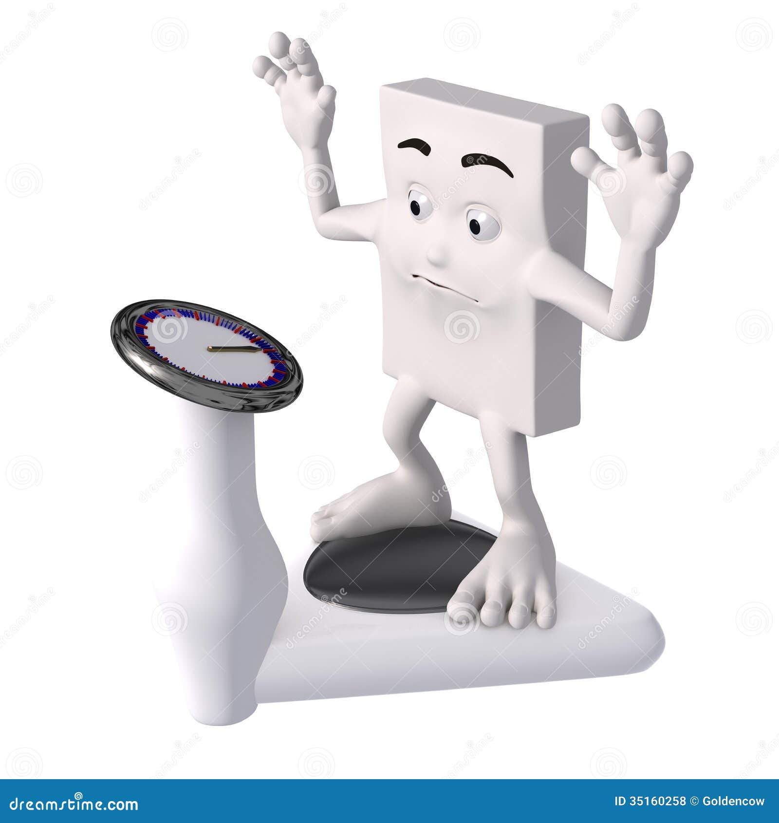 Cartoon Figure on Weighing Scales Stock Illustration - Illustration of ...