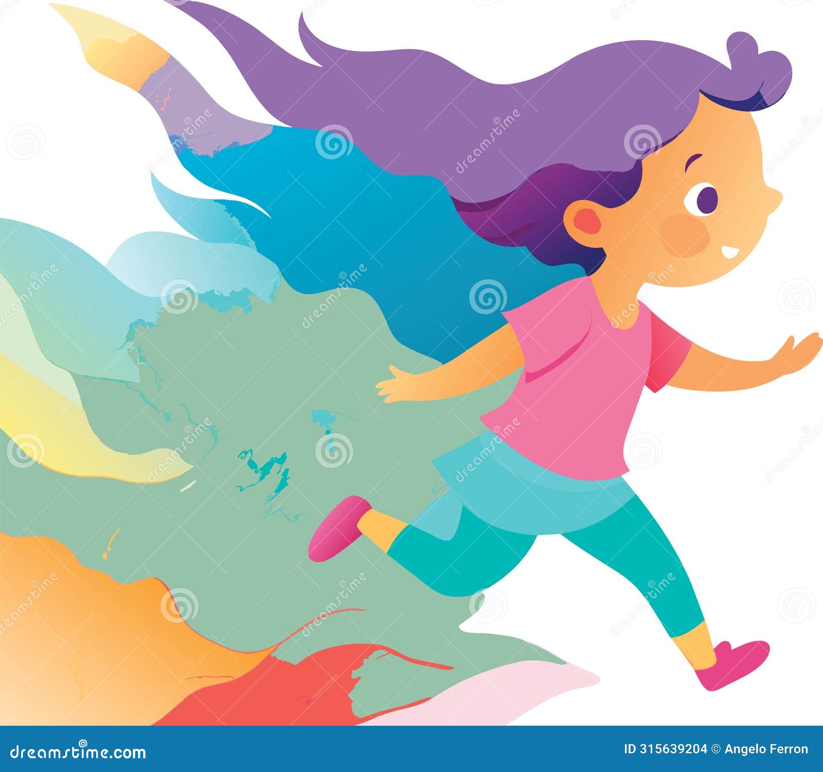 Cartoon Figures of Children Running- Stock Vector - Illustration of ...