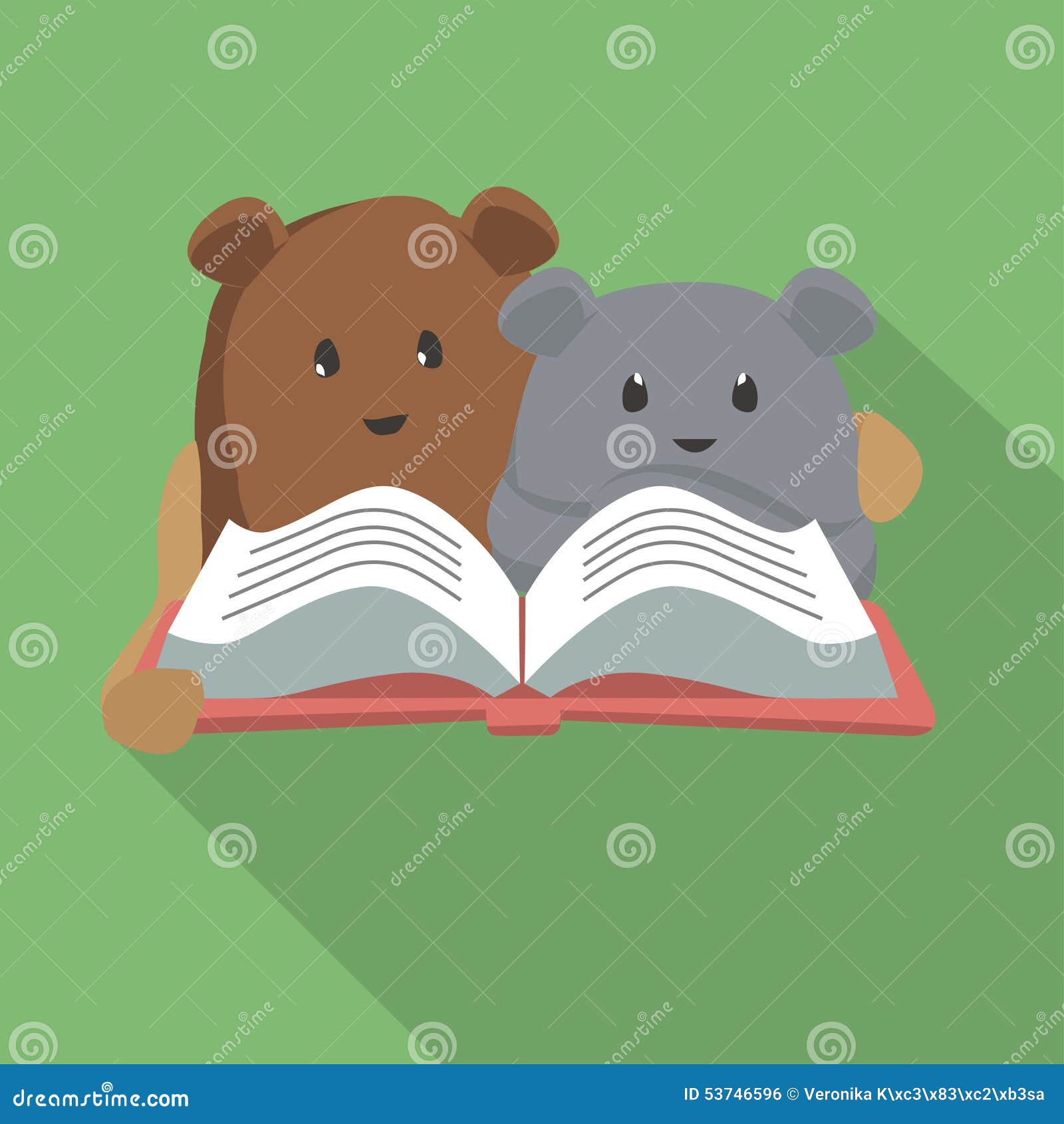 Cartoon Figures are Reading Book Stock Illustration - Illustration of ...