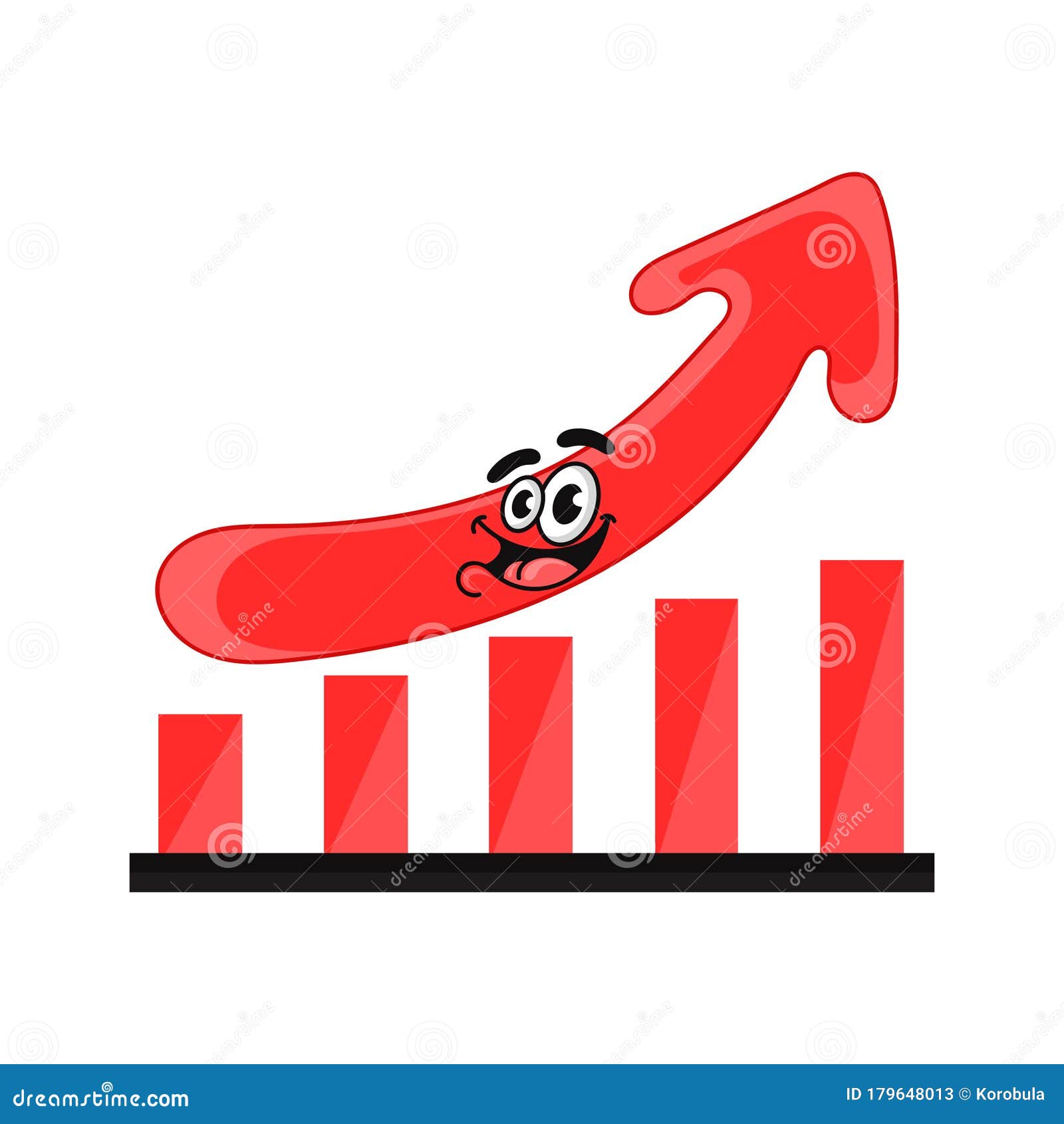 Cartoon Financial Growth Graph, Vector Illustration Stock Vector ...