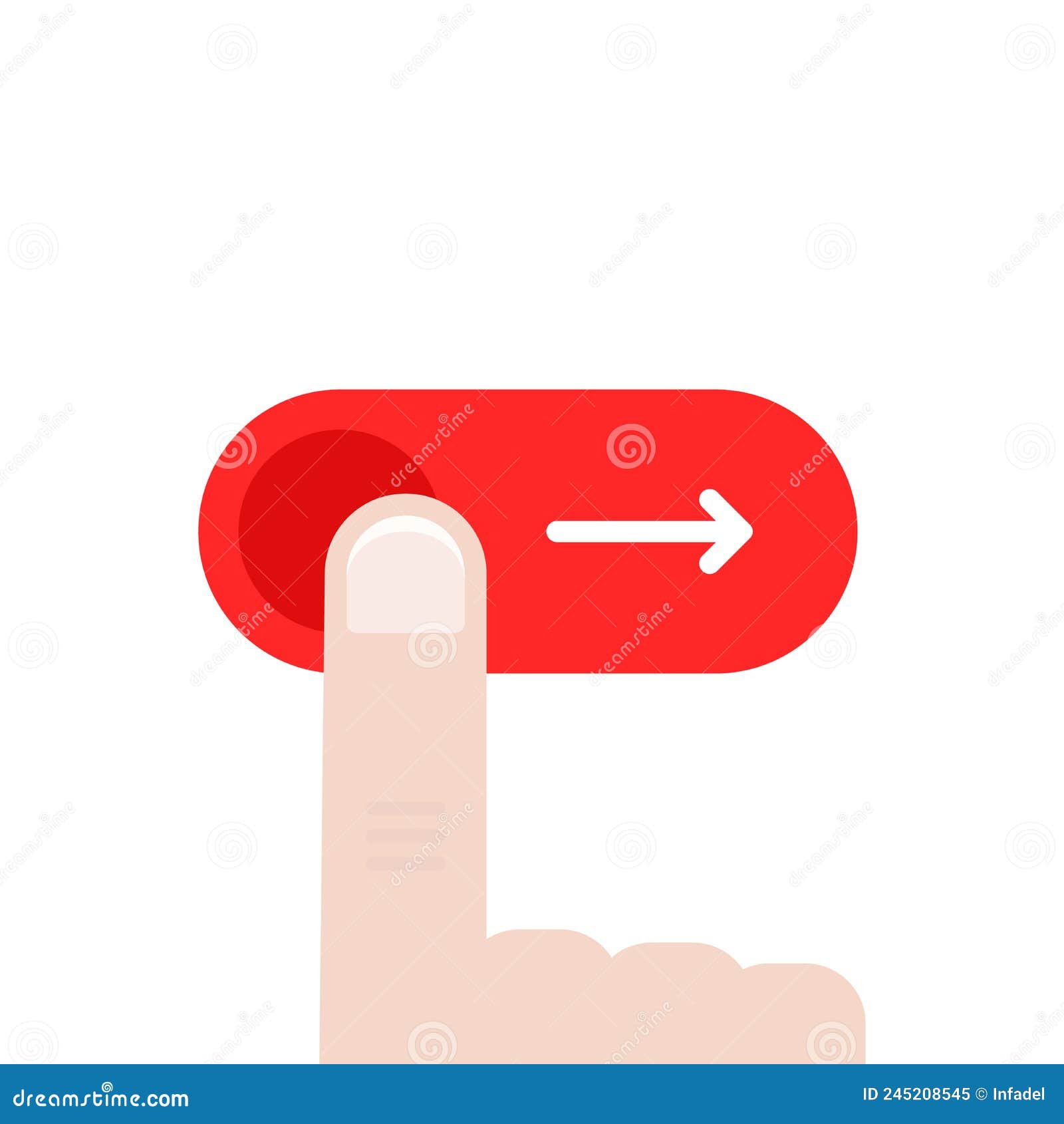 Cartoon Finger Like Red Slider Button Stock Vector - Illustration of ...