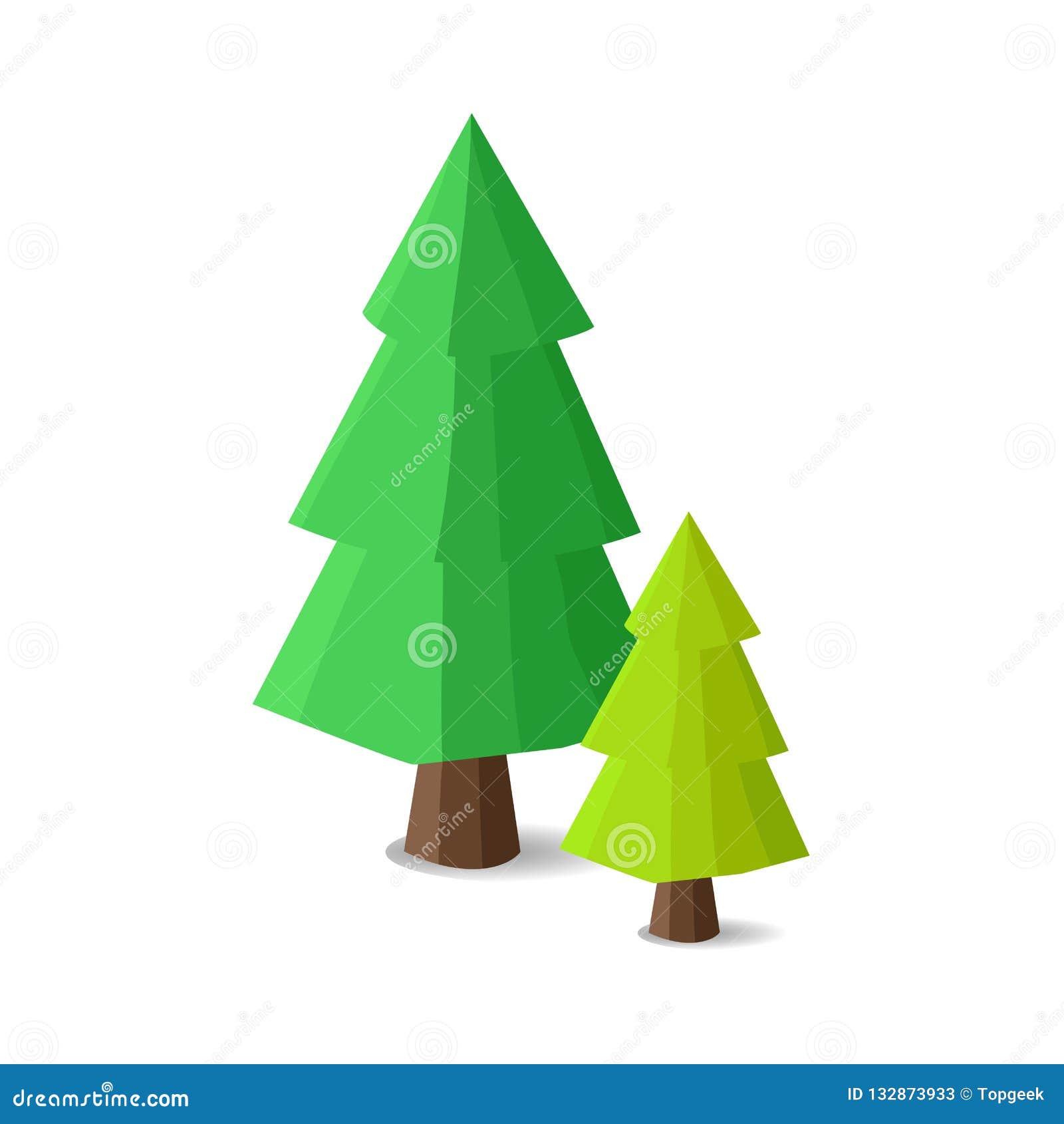Cartoon Fir Trees in Gaming Concept Stock Vector - Illustration of ...