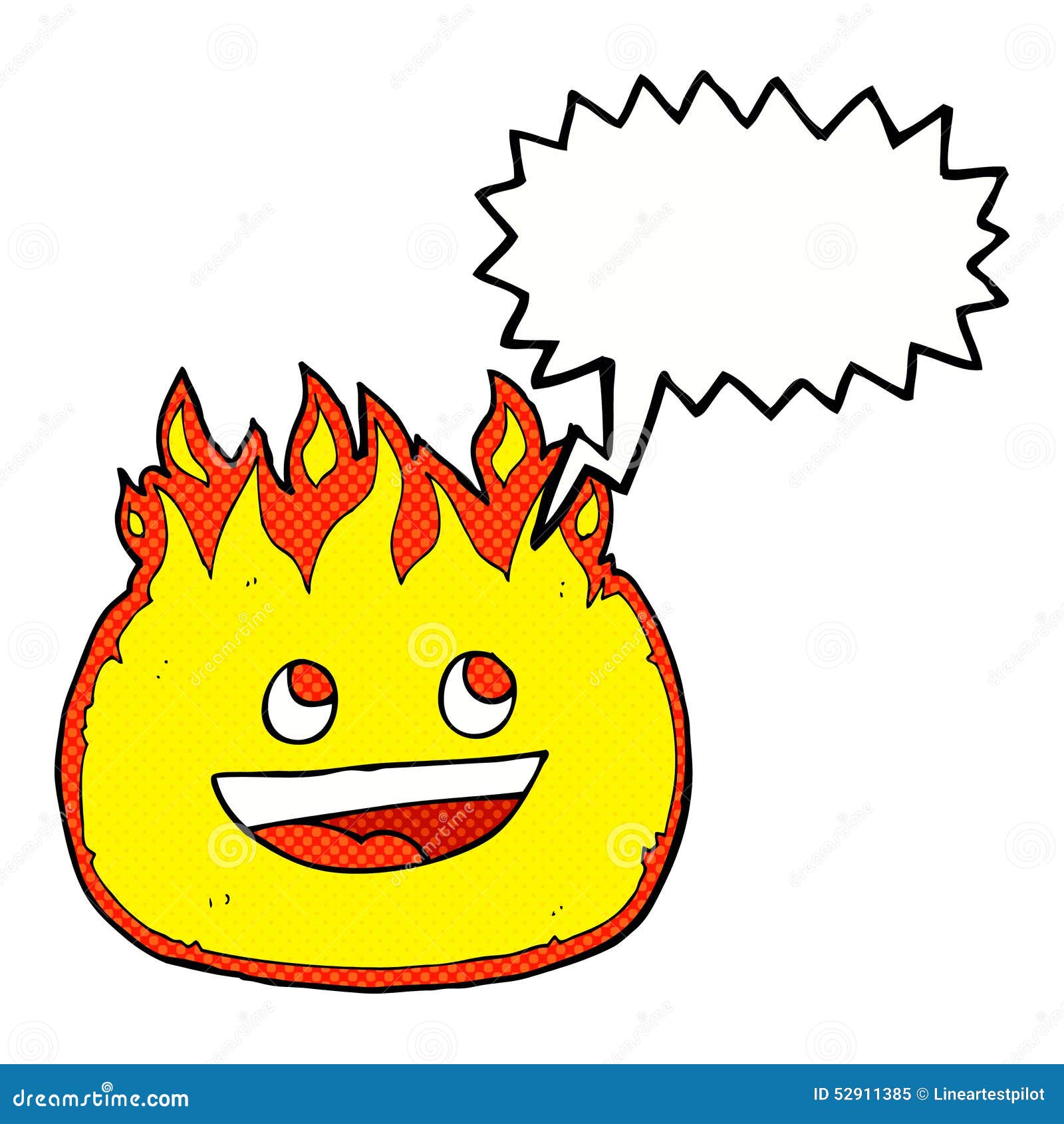 Cartoon Fire Border with Speech Bubble Stock Illustration ...