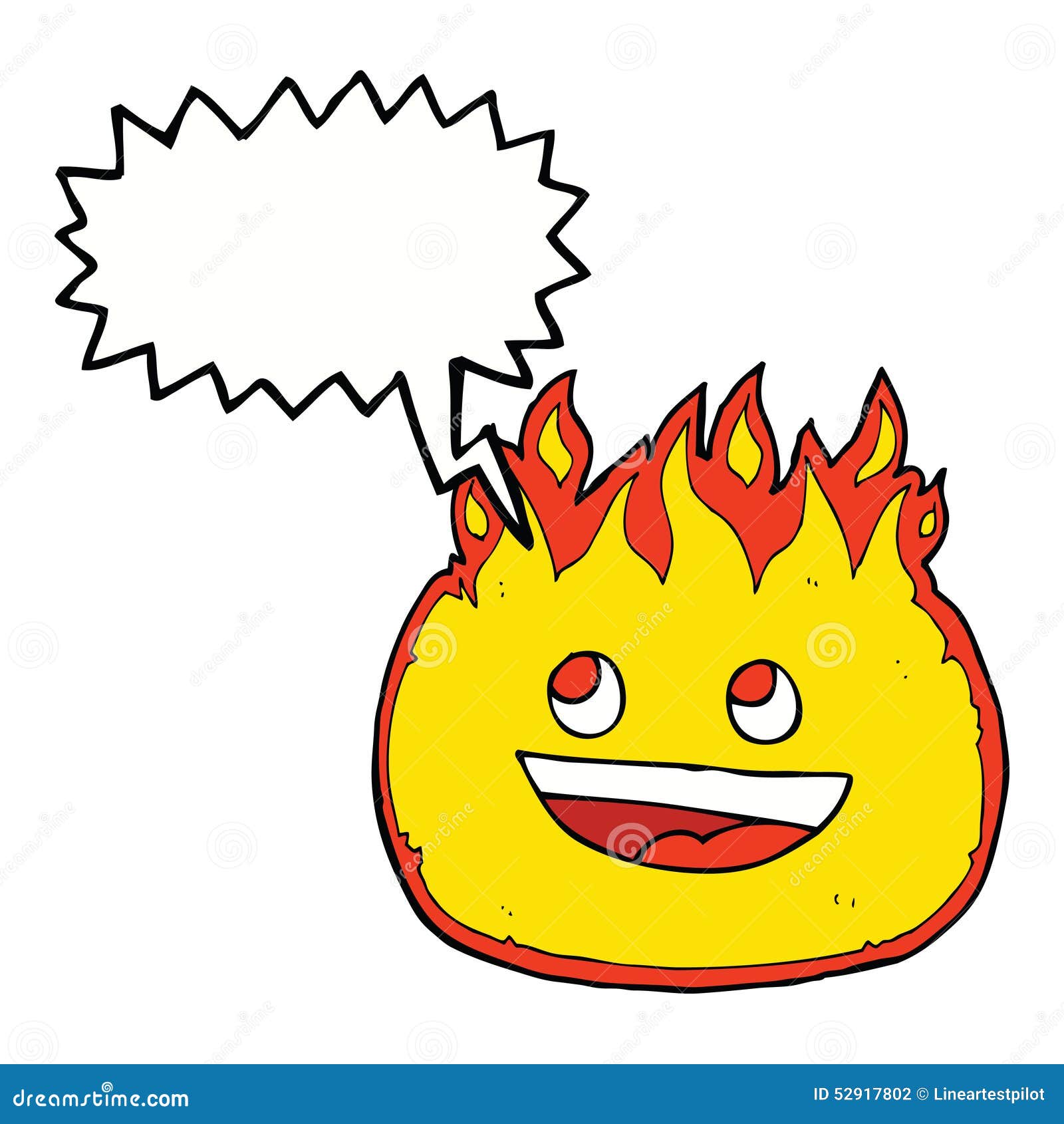Cartoon Fire Border with Speech Bubble Stock Illustration ...
