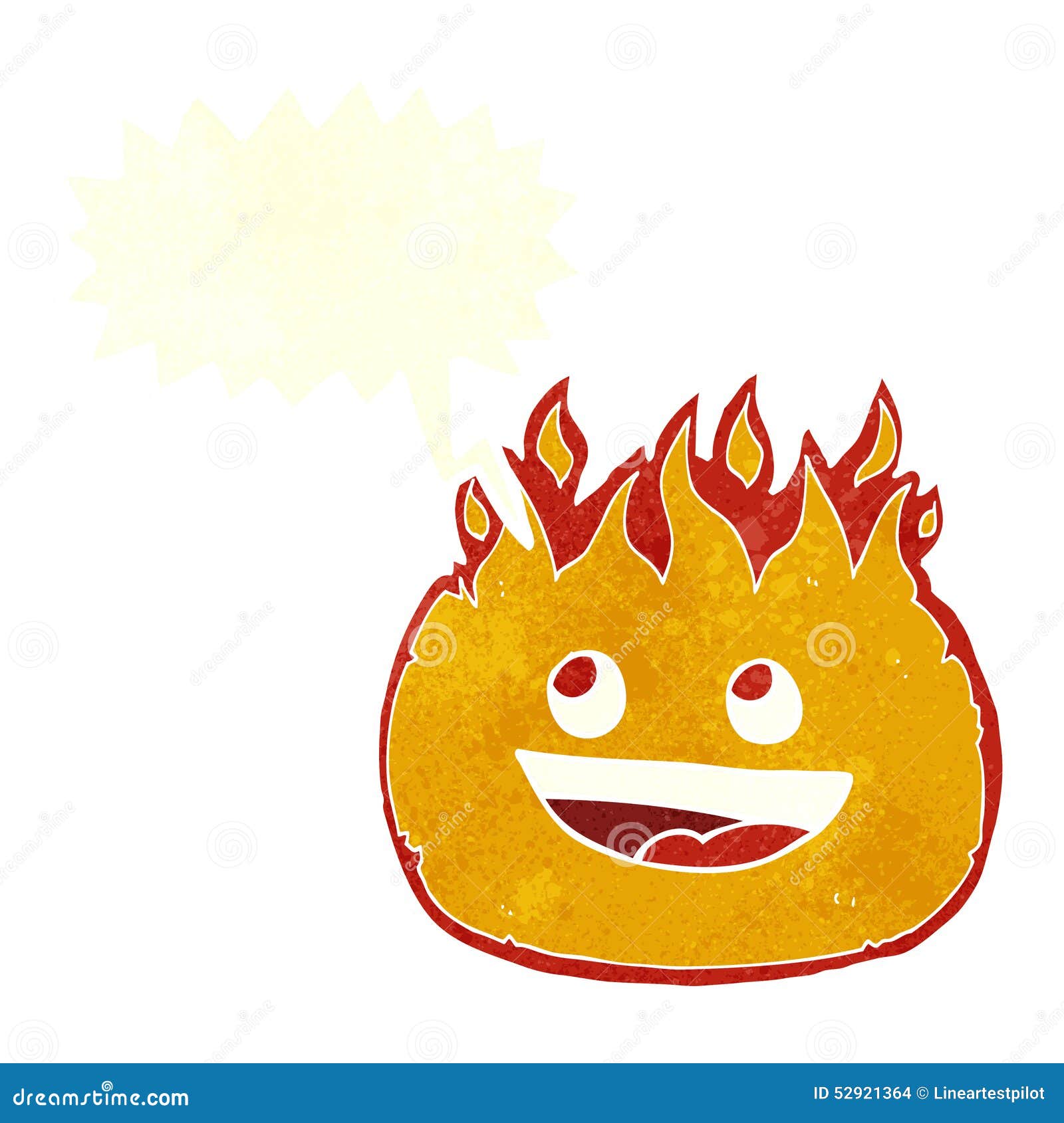 Cartoon Fire Border with Speech Bubble Stock Illustration ...
