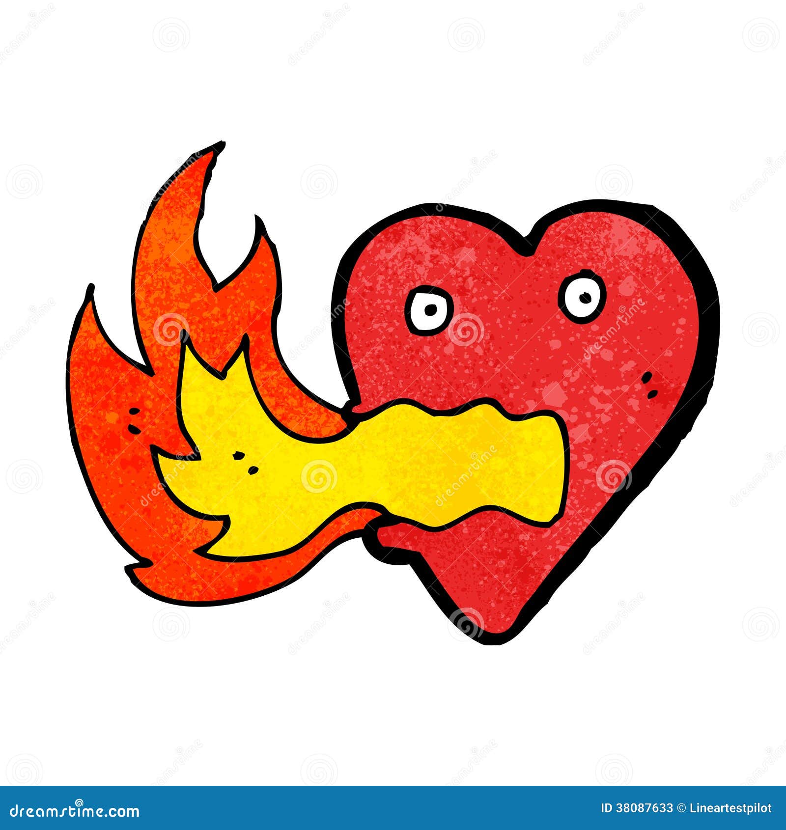 Cartoon Fire Breathing Heart Stock Vector - Illustration of artwork ...