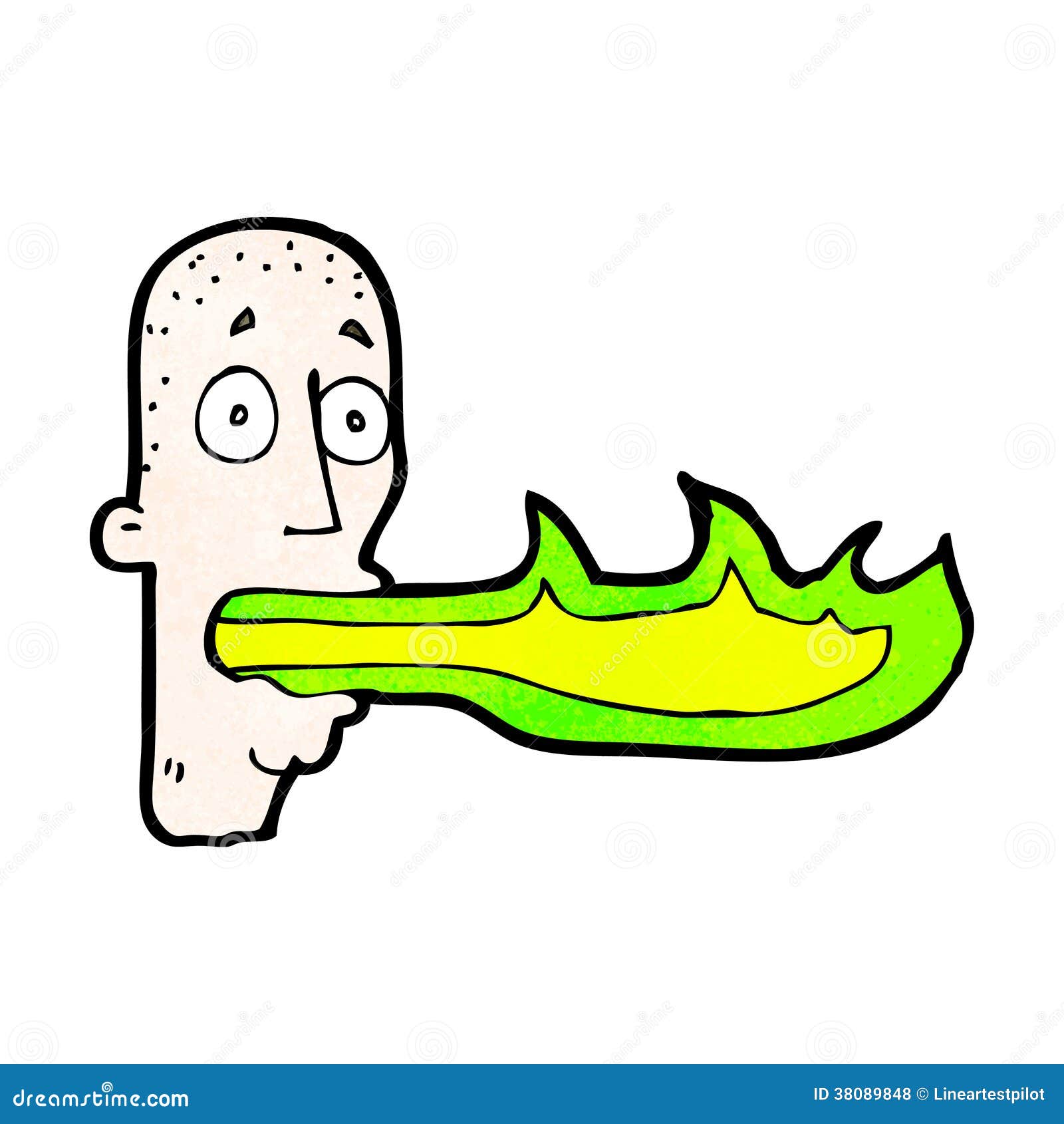 Cartoon fire breathing man stock vector. Illustration of doodle - 38089848