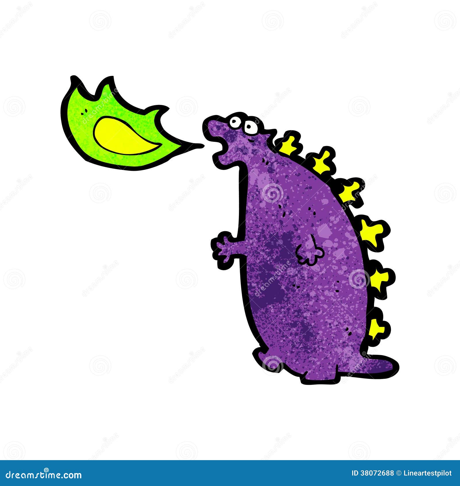 Cartoon Fire Breathing Monster Stock Vector - Illustration of ...