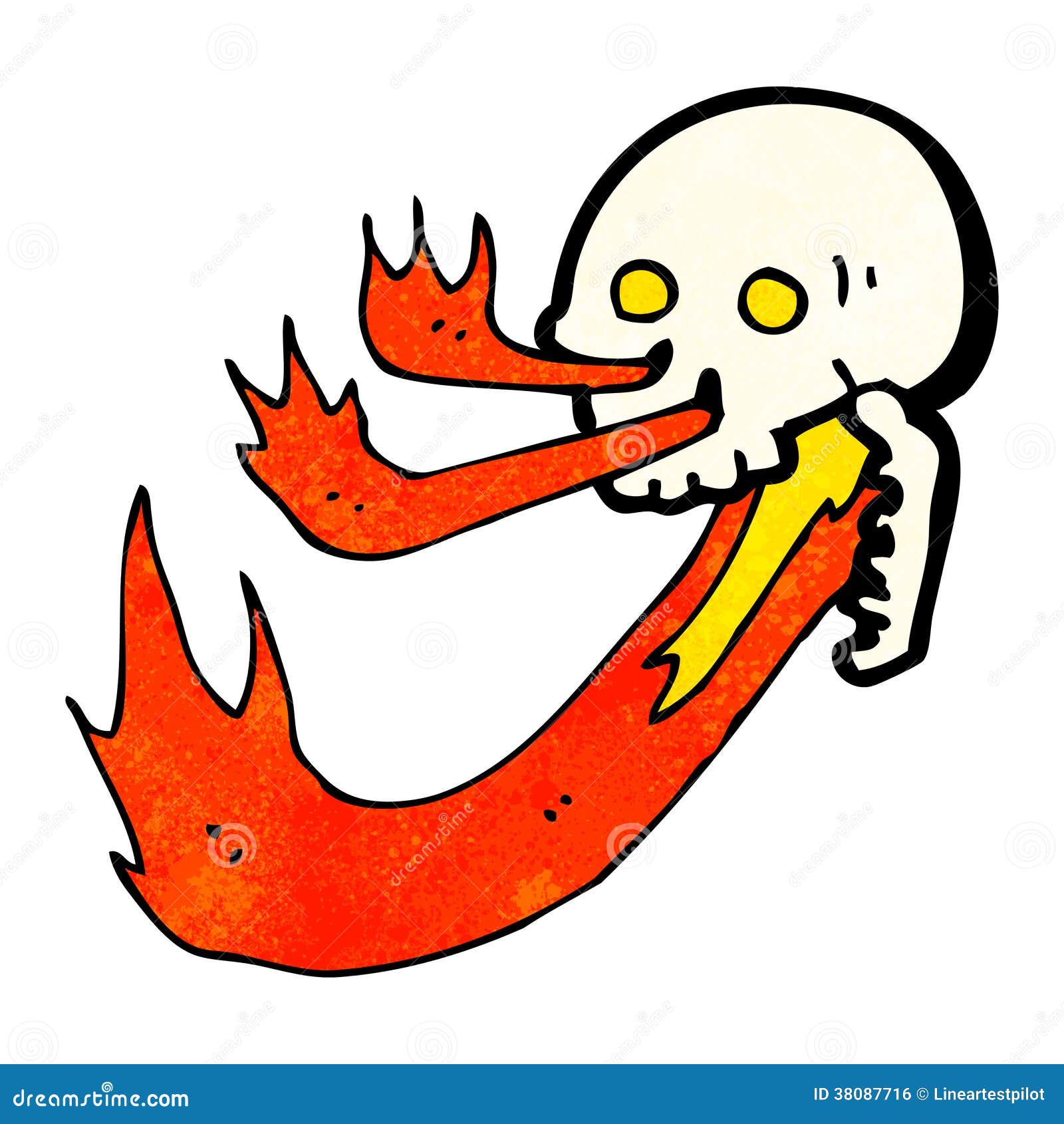 Cartoon Fire Breathing Skull Stock Vector - Illustration of breathing ...