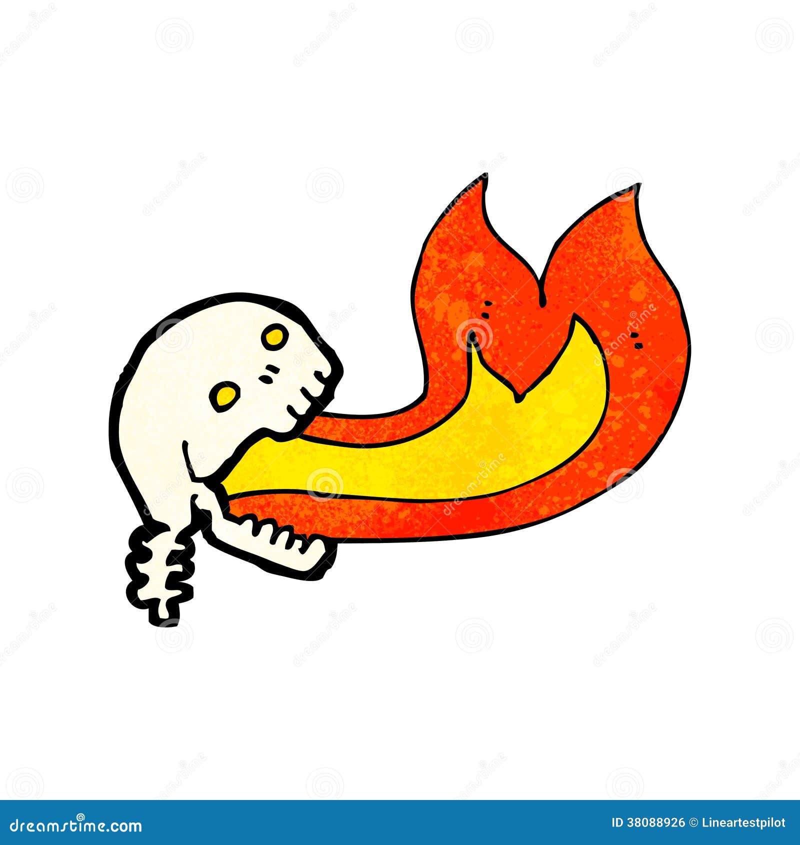 Cartoon Fire Breathing Skull Stock Vector - Illustration of crazy ...