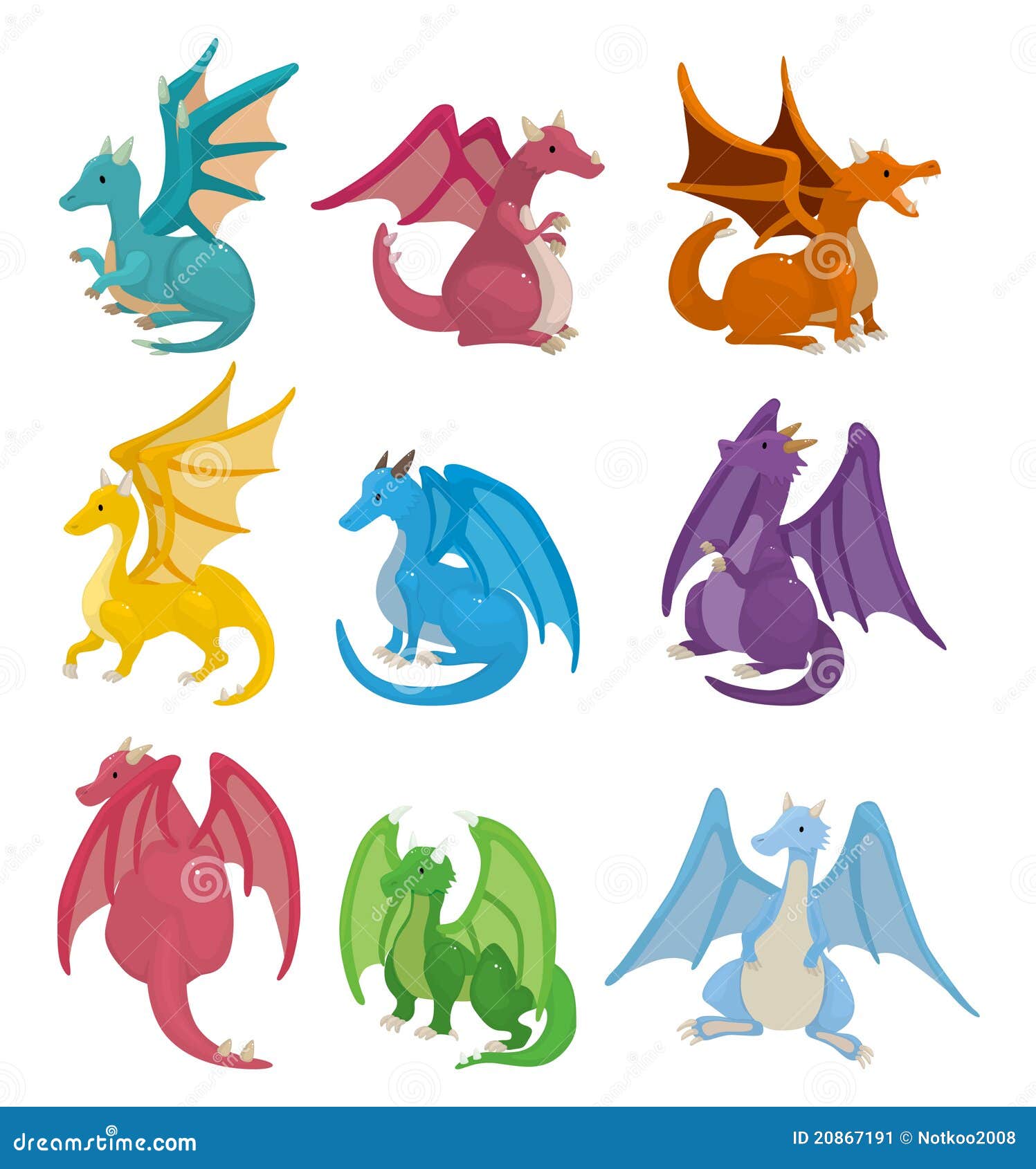 Dragon Icon Line Drawing Vector Illustration | CartoonDealer.com #69155044