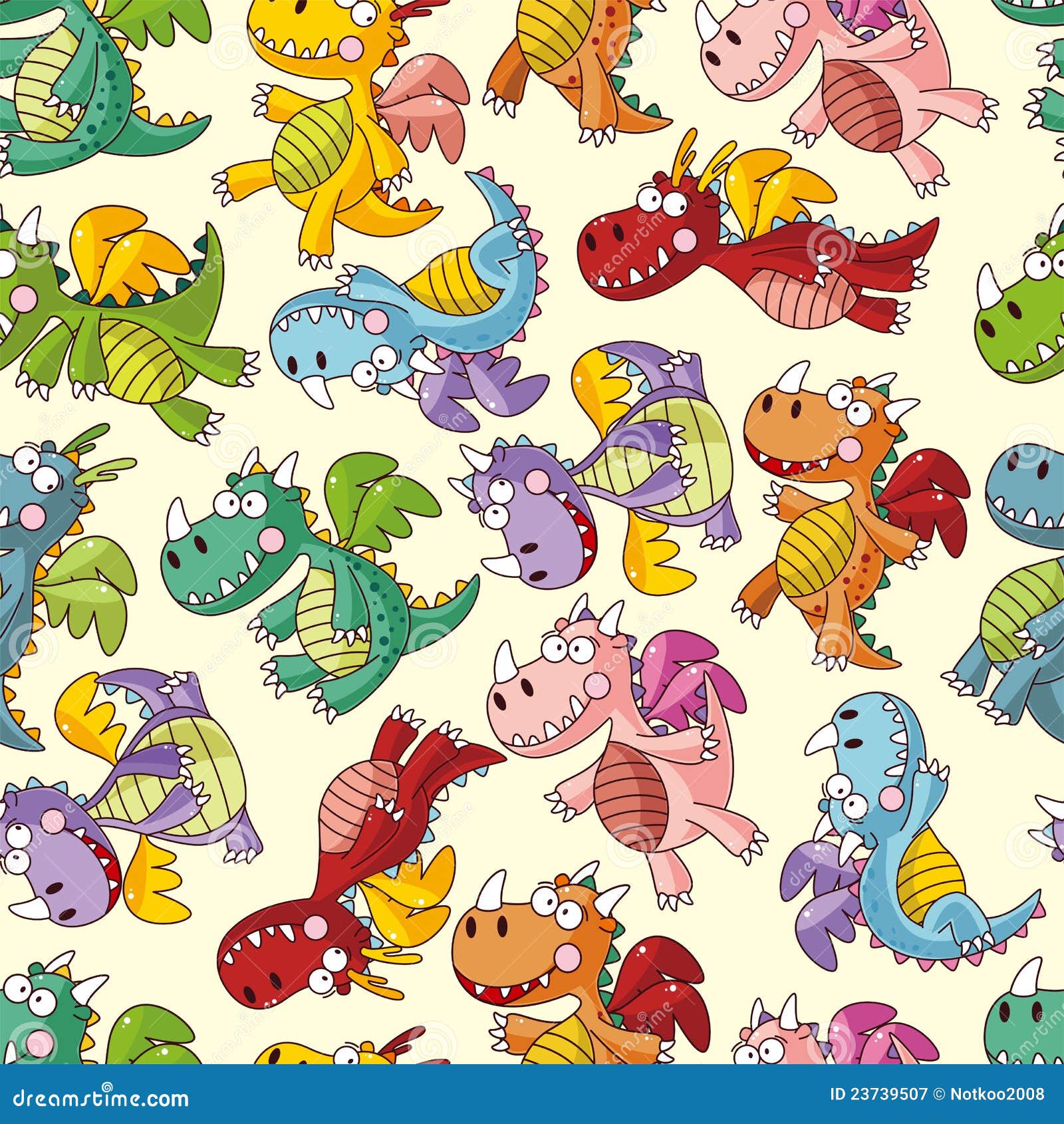 Seamless Cartoon Birds Pattern | CartoonDealer.com #57012307