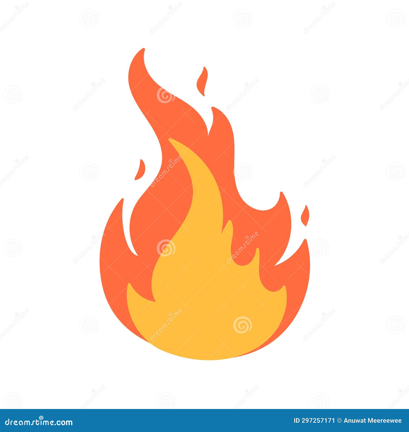 Cartoon Fire Effect. a Yellow Bonfire Burns To Heat Stock Illustration ...