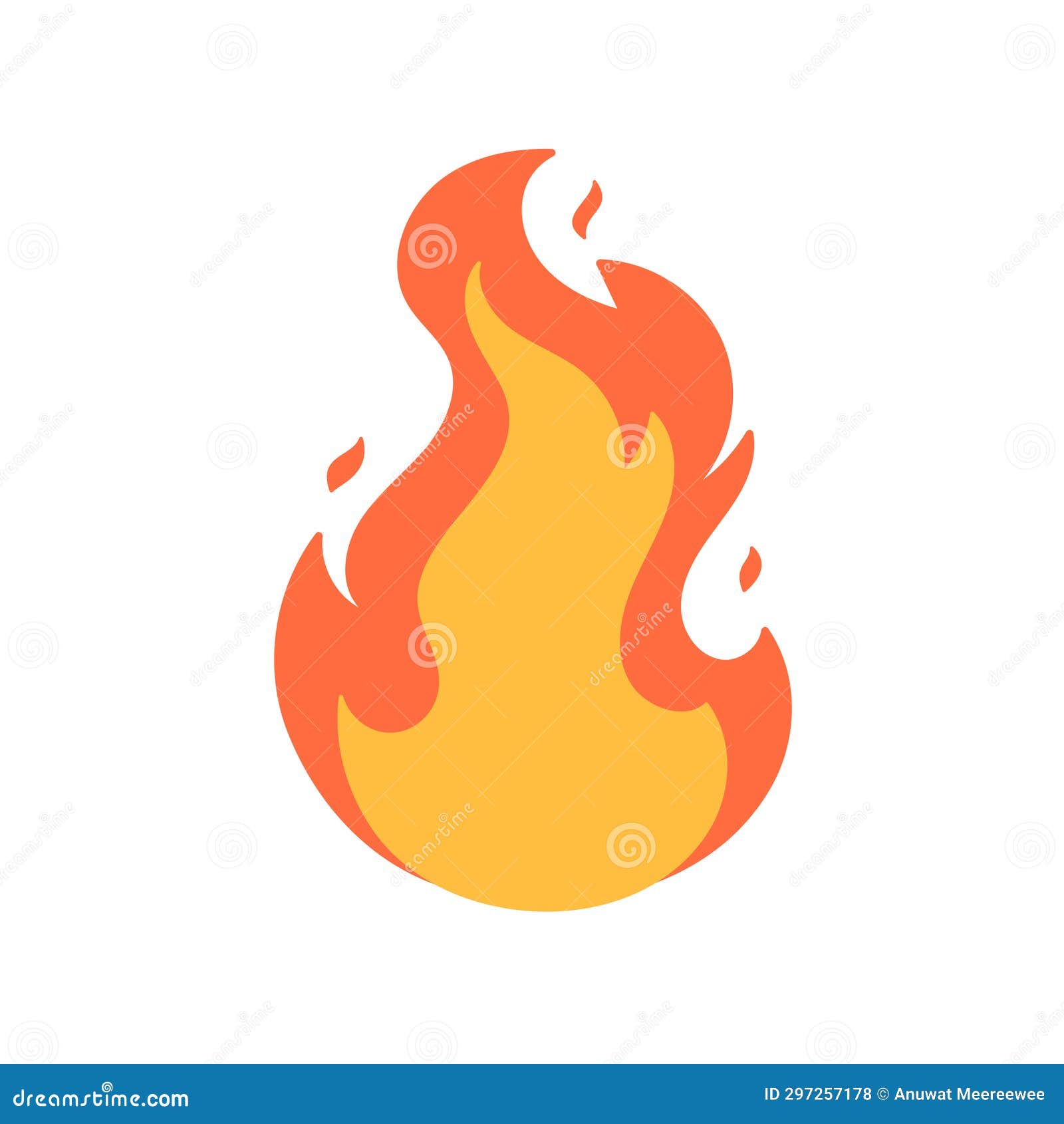 Cartoon Fire Effect. a Yellow Bonfire Burns To Heat Stock Illustration ...