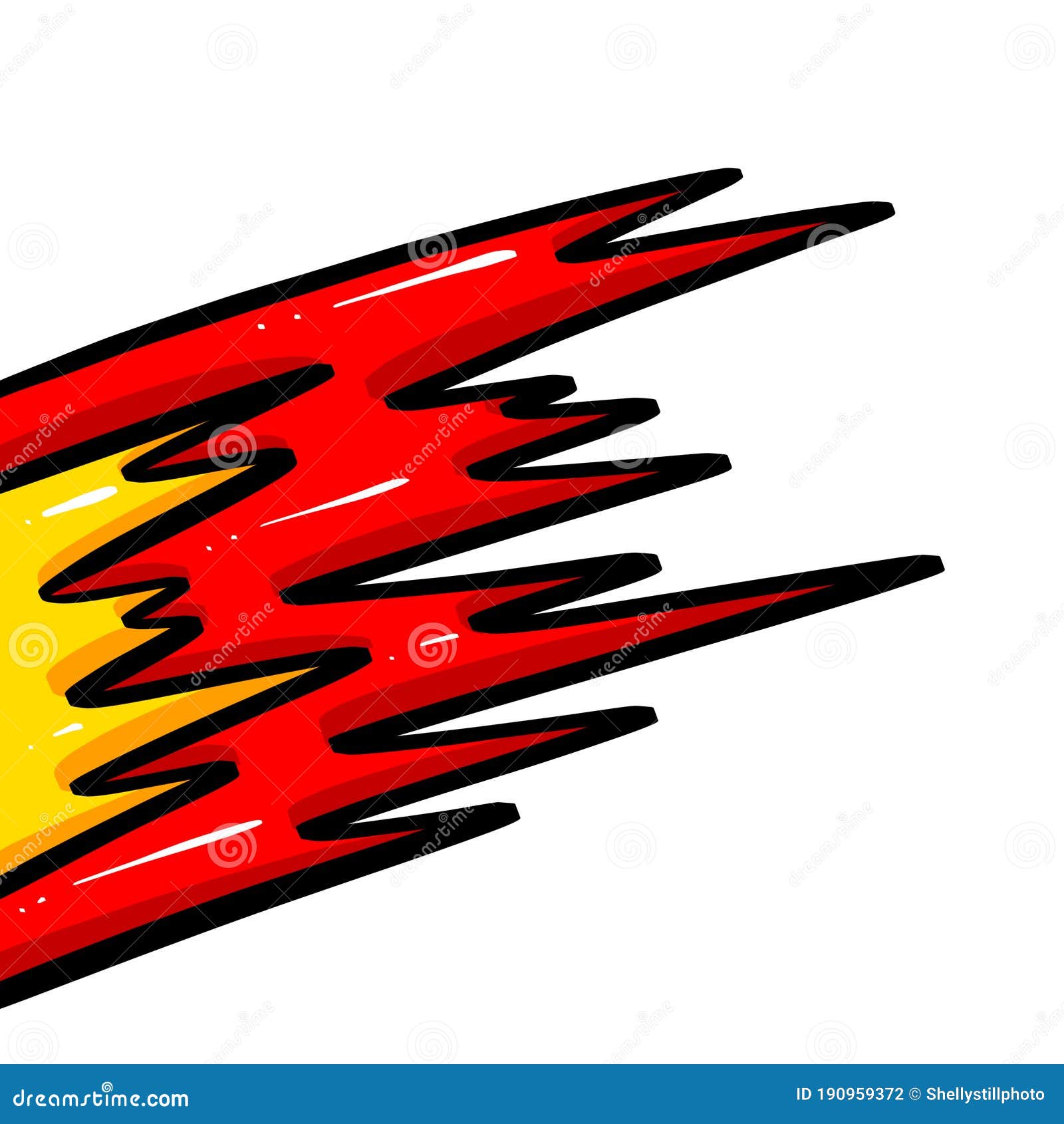 Cartoon Fire Explosion Red on White Background Like a Weapon Being ...