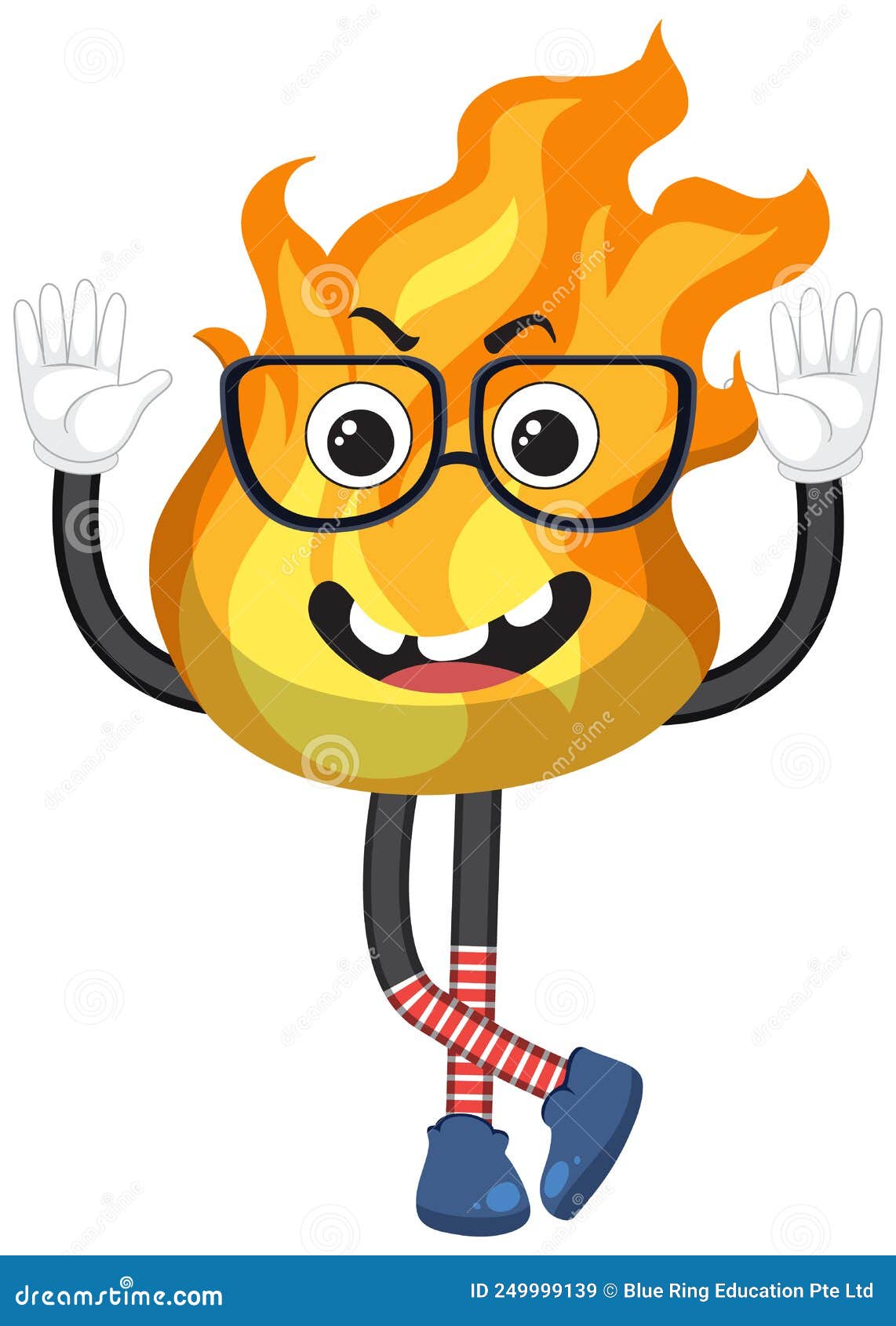 Cartoon Fire with Facial Expression Stock Vector - Illustration of ...