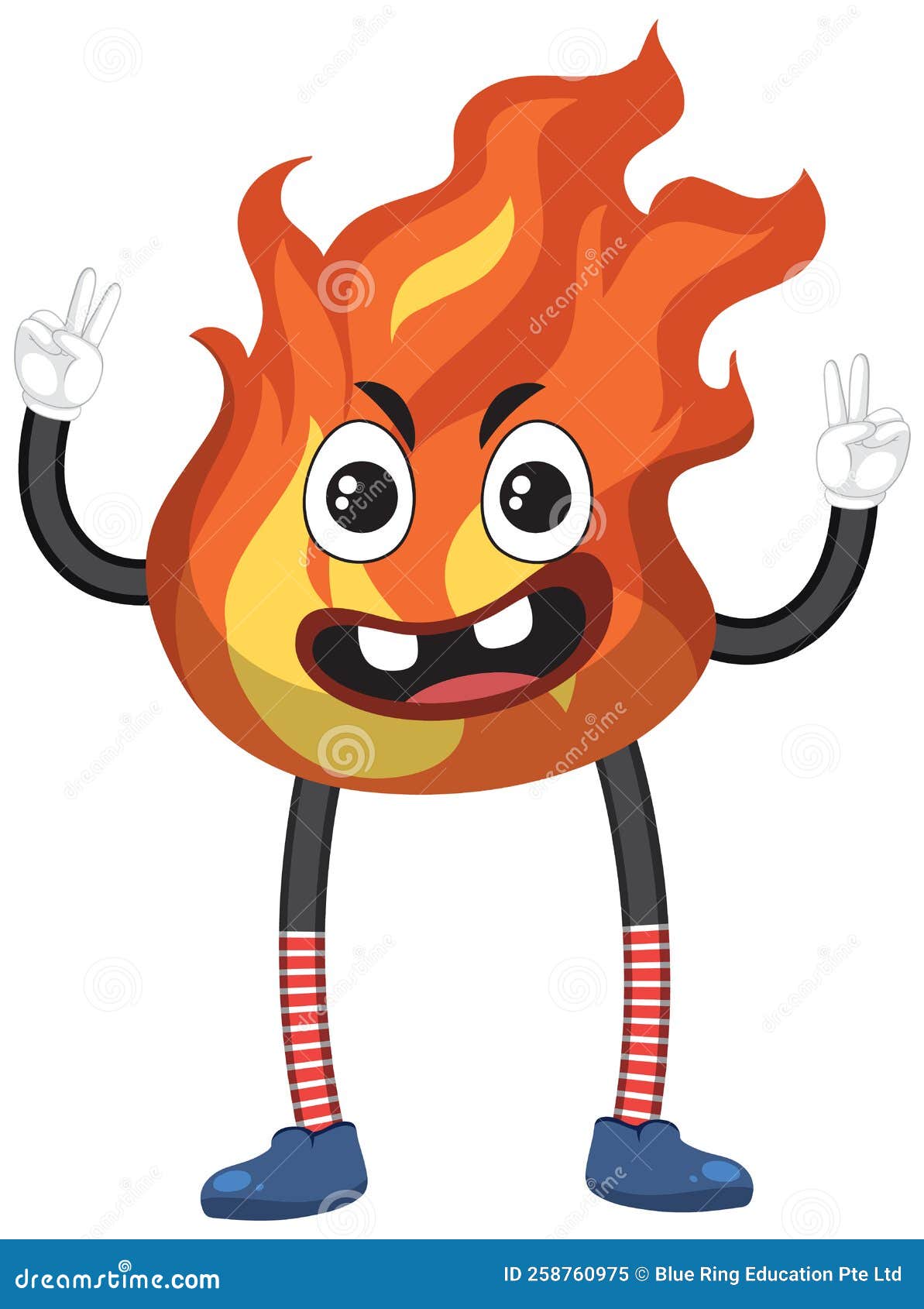 Cartoon Fire with Facial Expression Stock Vector - Illustration of ...