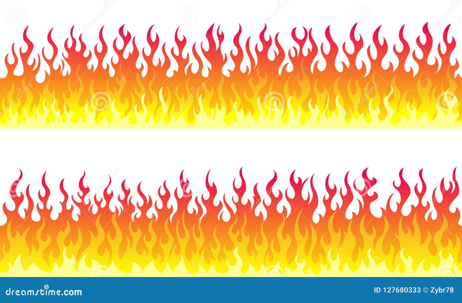 Fire flame frame borders stock vector. Illustration of seamless - 127680333