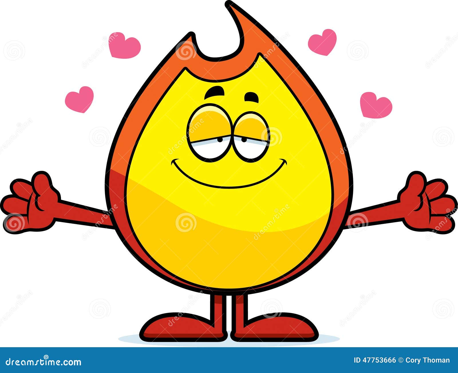 Cartoon Fire Hug stock vector. Illustration of happy - 47753666