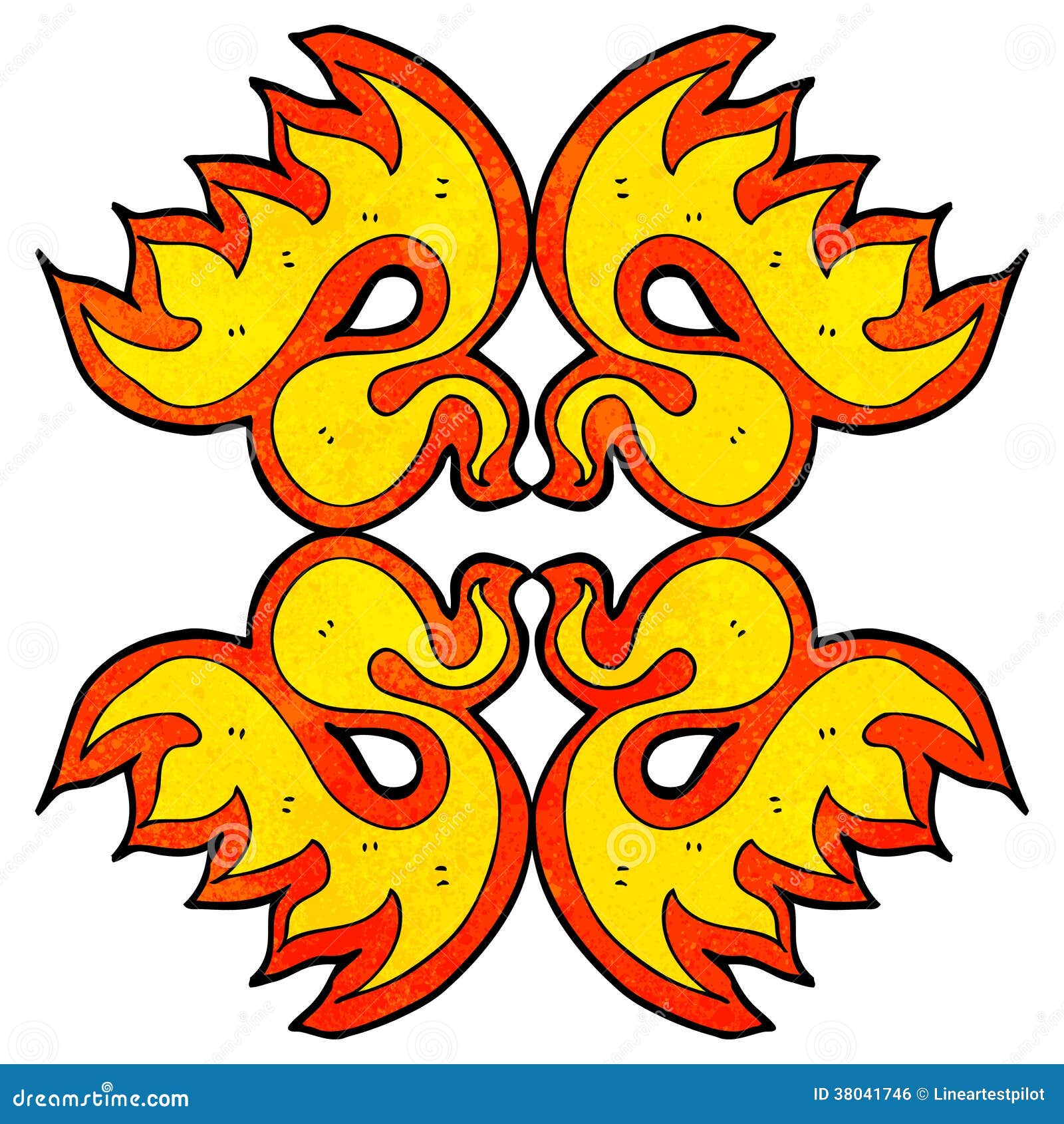 Cartoon fire stock vector. Illustration of retro, flames - 38041746