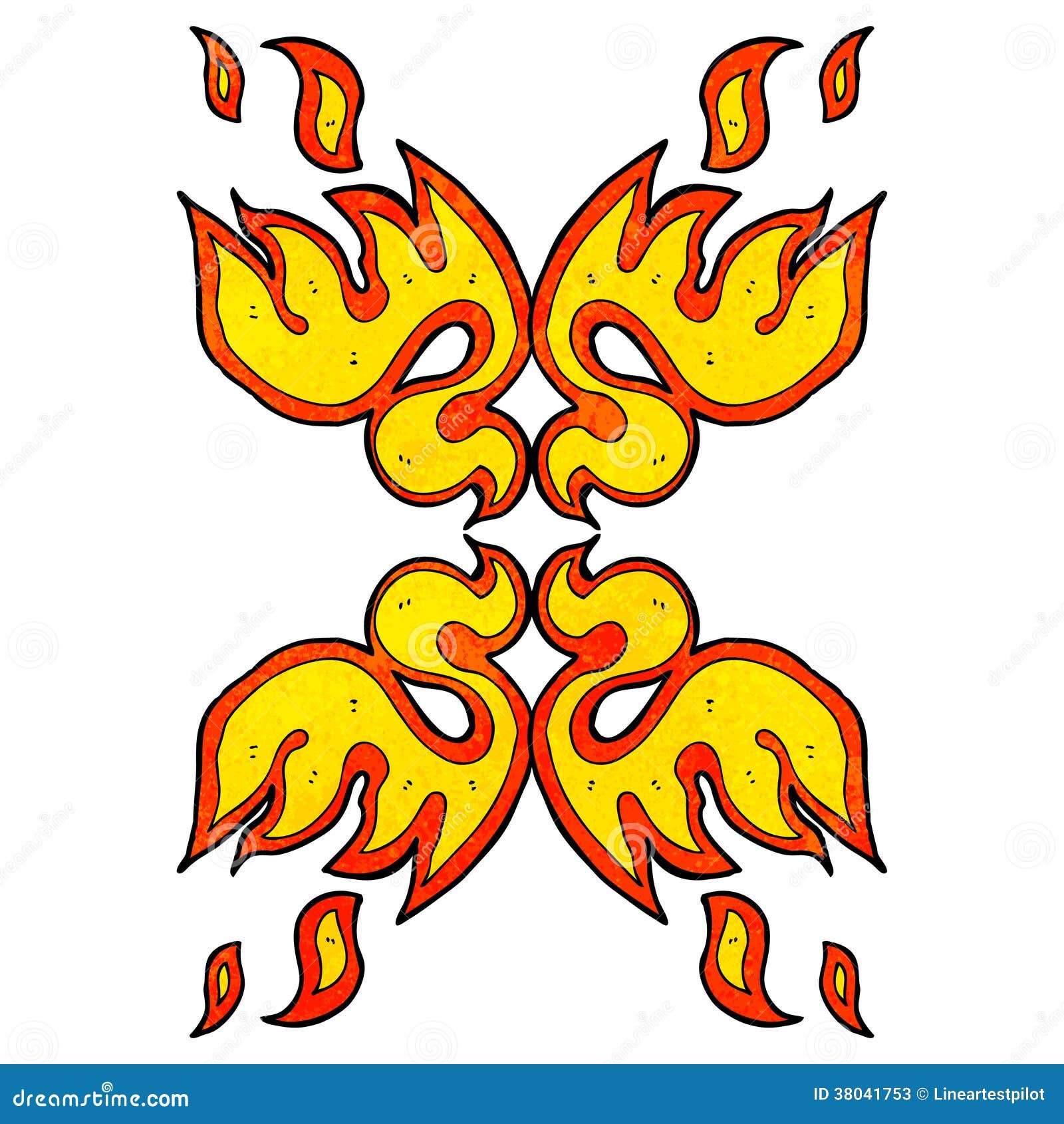 Cartoon fire stock vector. Illustration of hand, symbol - 38041753