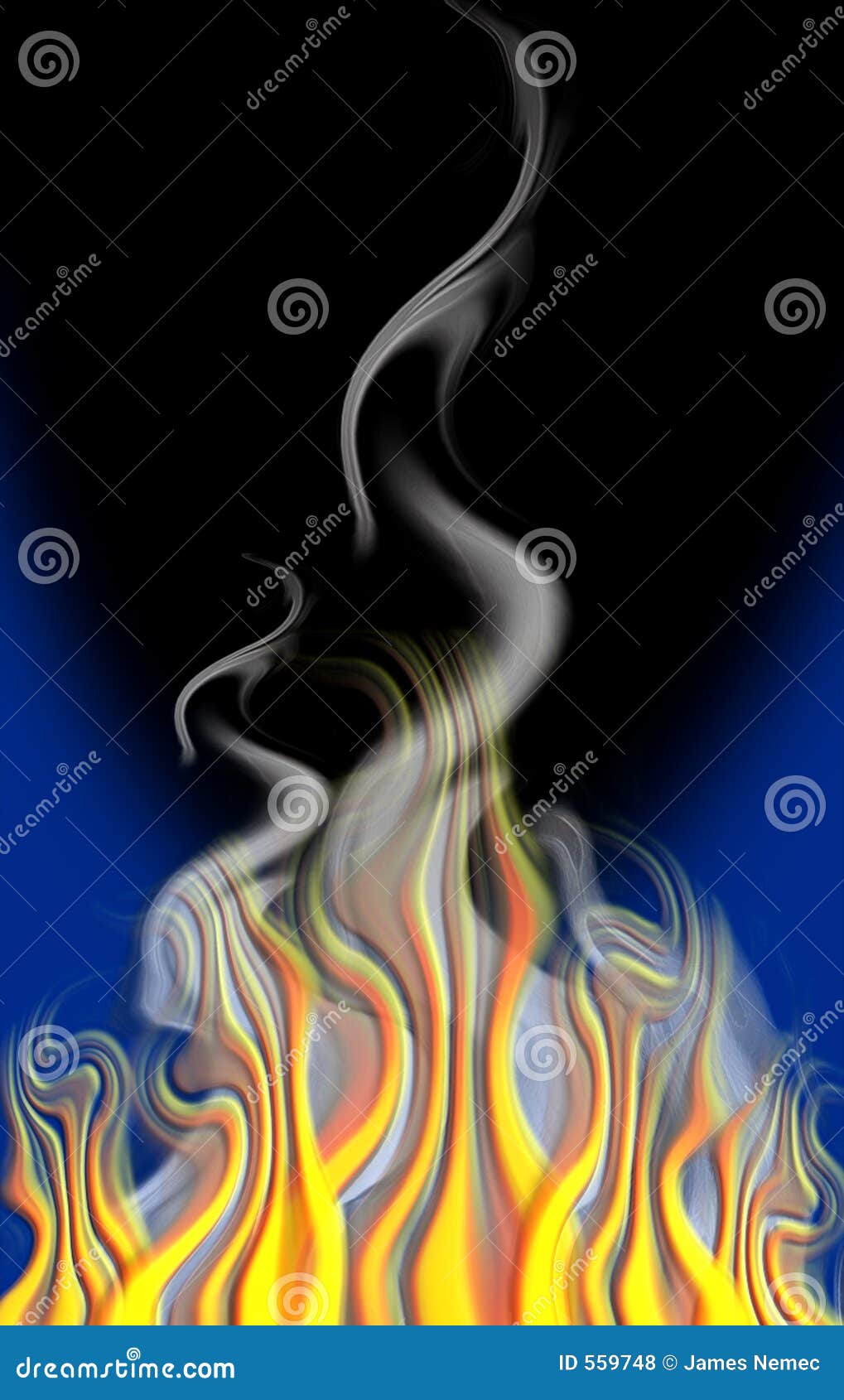 Cartoon fire & smoke stock illustration. Illustration of curls - 559748