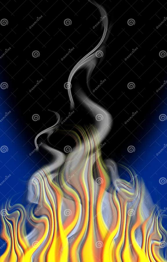 Cartoon fire & smoke stock illustration. Illustration of curls - 559748