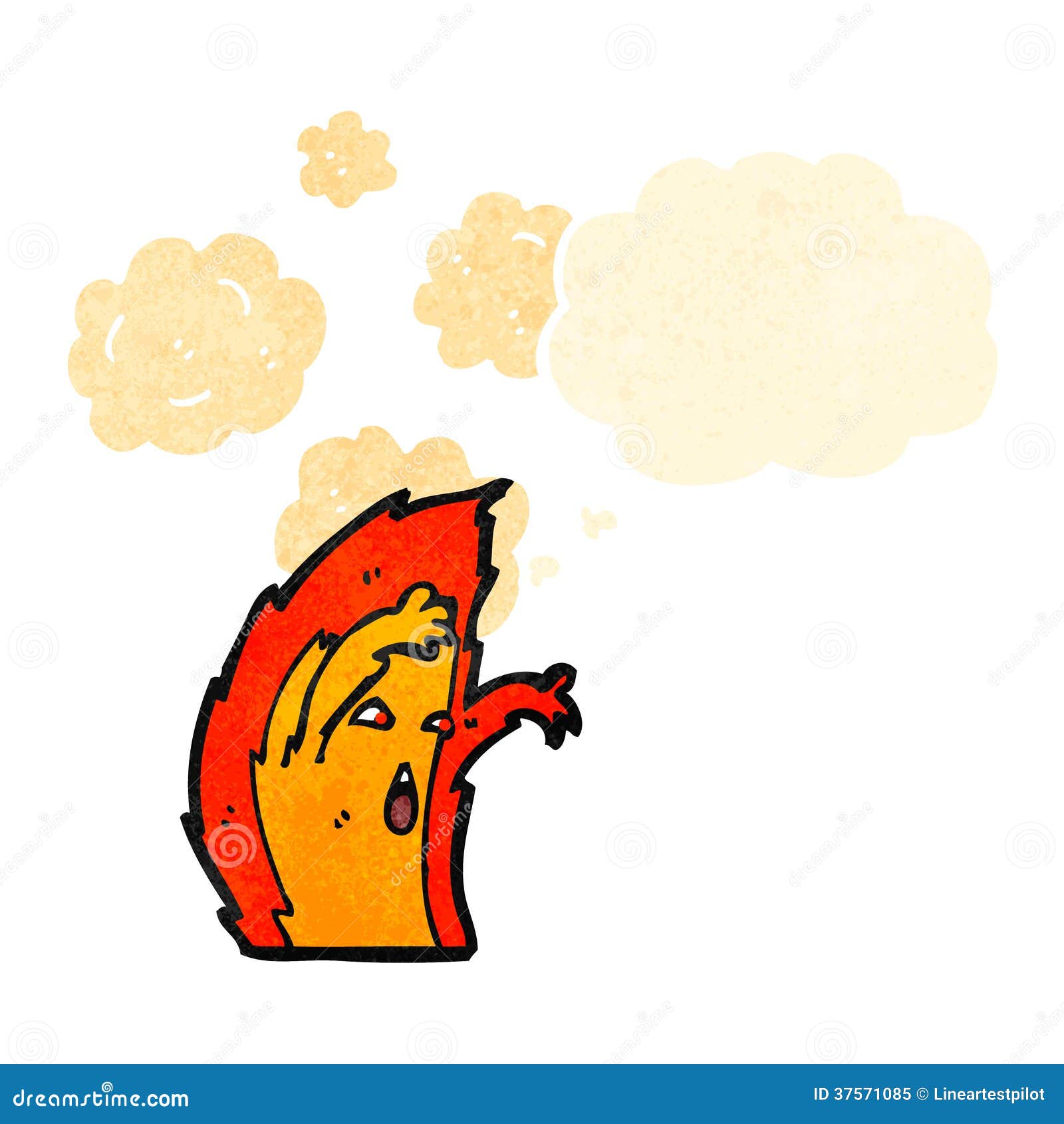 Cartoon Fire Symbol with Face Stock Vector - Illustration of cute ...