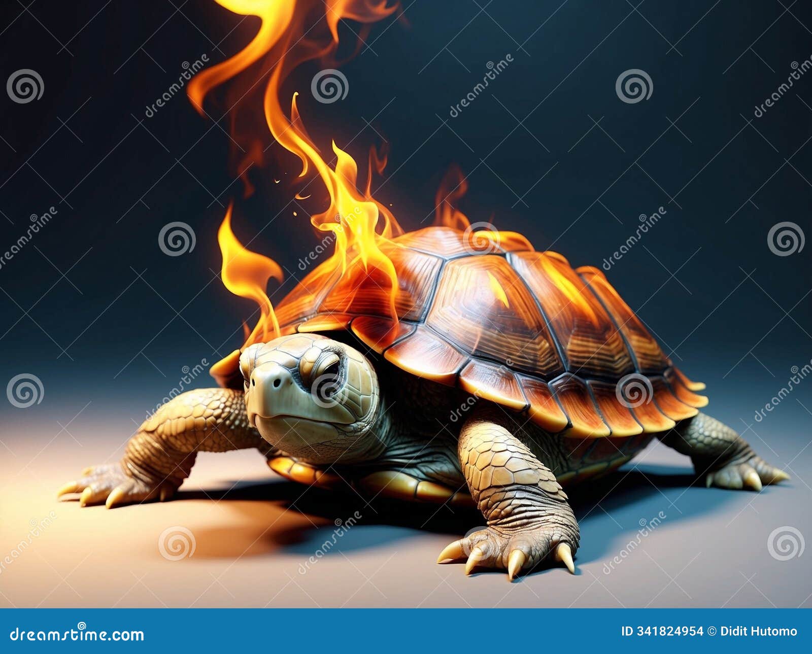 Cartoon fire turtle. stock illustration. Illustration of tortoise ...