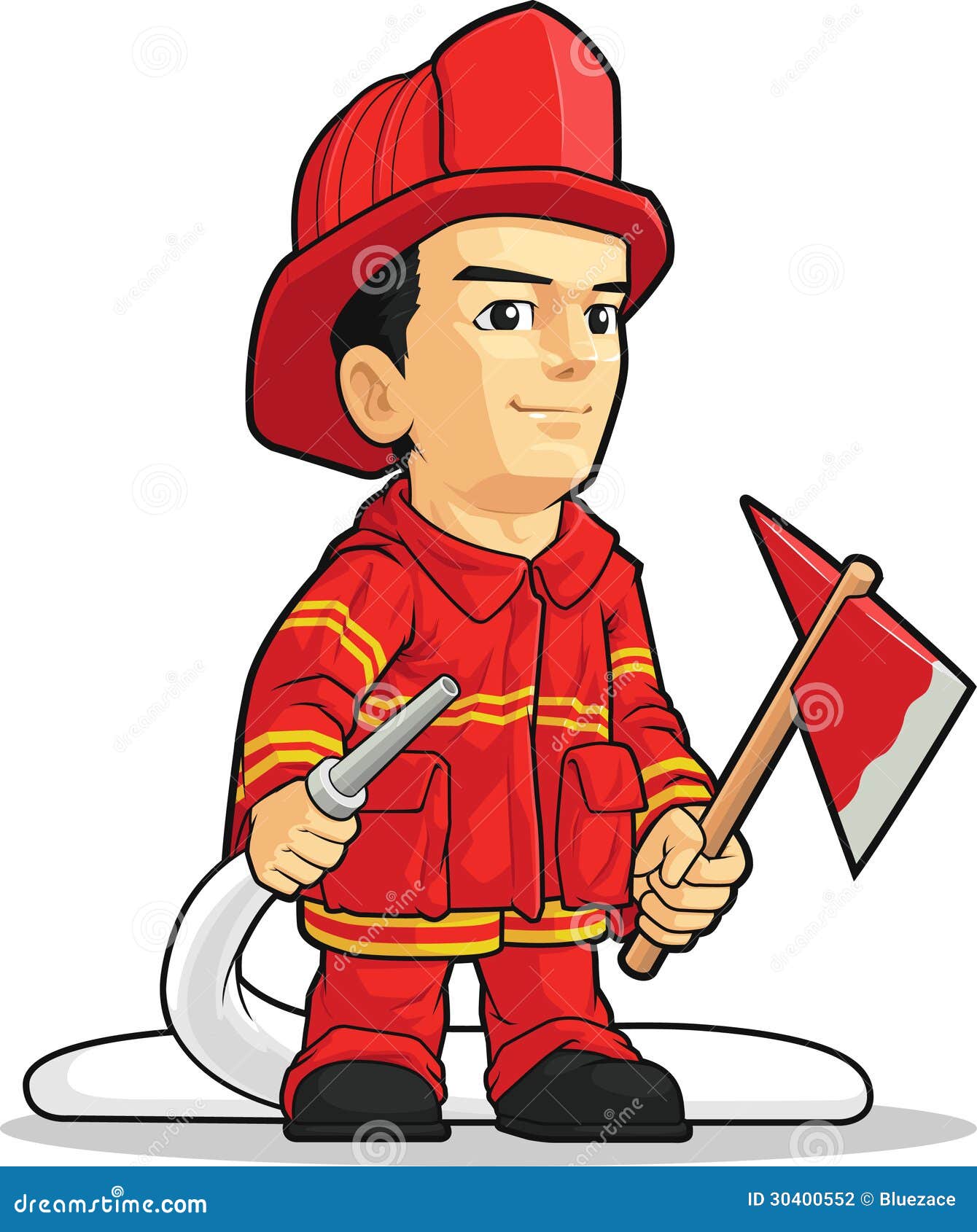 Cartoon Of Firefighter Boy Vector Illustration | CartoonDealer.com ...