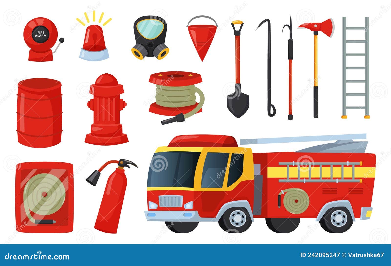 Firefighting Tools Fire Truck Stock Illustrations – 95 Firefighting ...