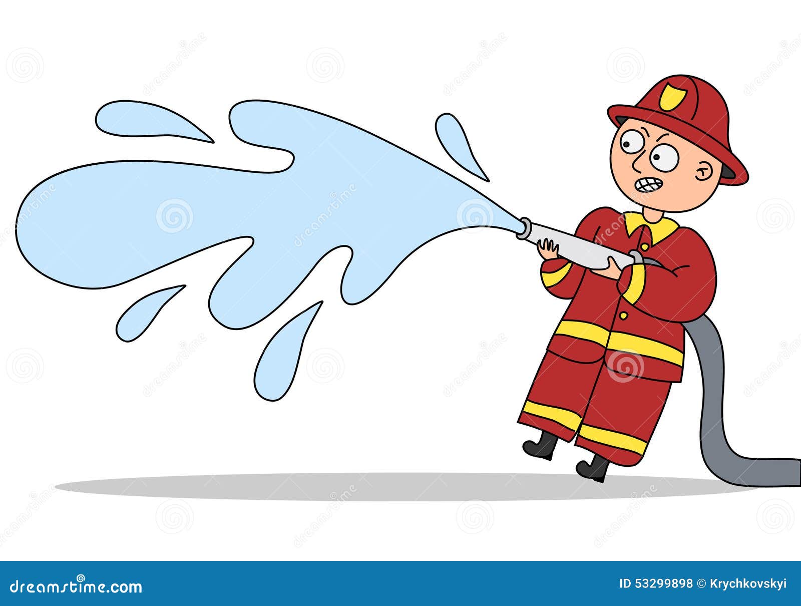 Cartoon firefighter. stock vector. Illustration of cartoon - 53299898