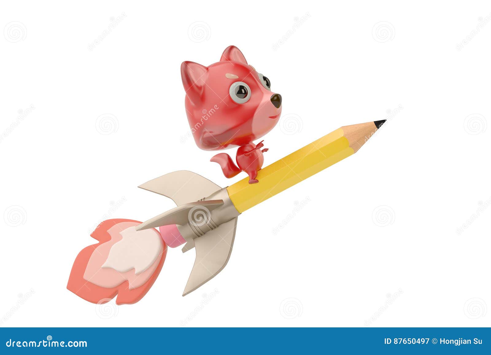 Cute Firefox Sleeping On Mandala Moon Sketch Template. Cartoon Graphic ...