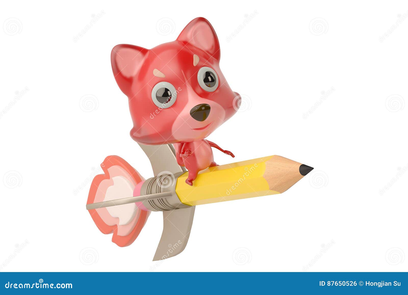 Cute Firefox Sleeping On Mandala Moon Sketch Template. Cartoon Graphic ...