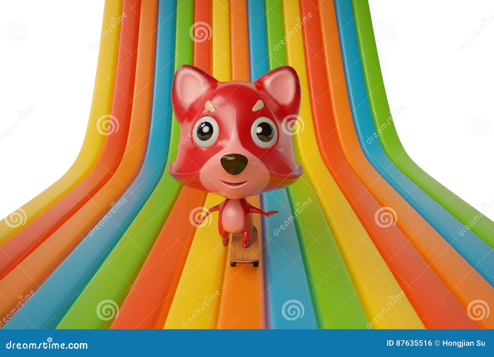 Cute Firefox Sleeping On Mandala Moon Sketch Template. Cartoon Graphic ...