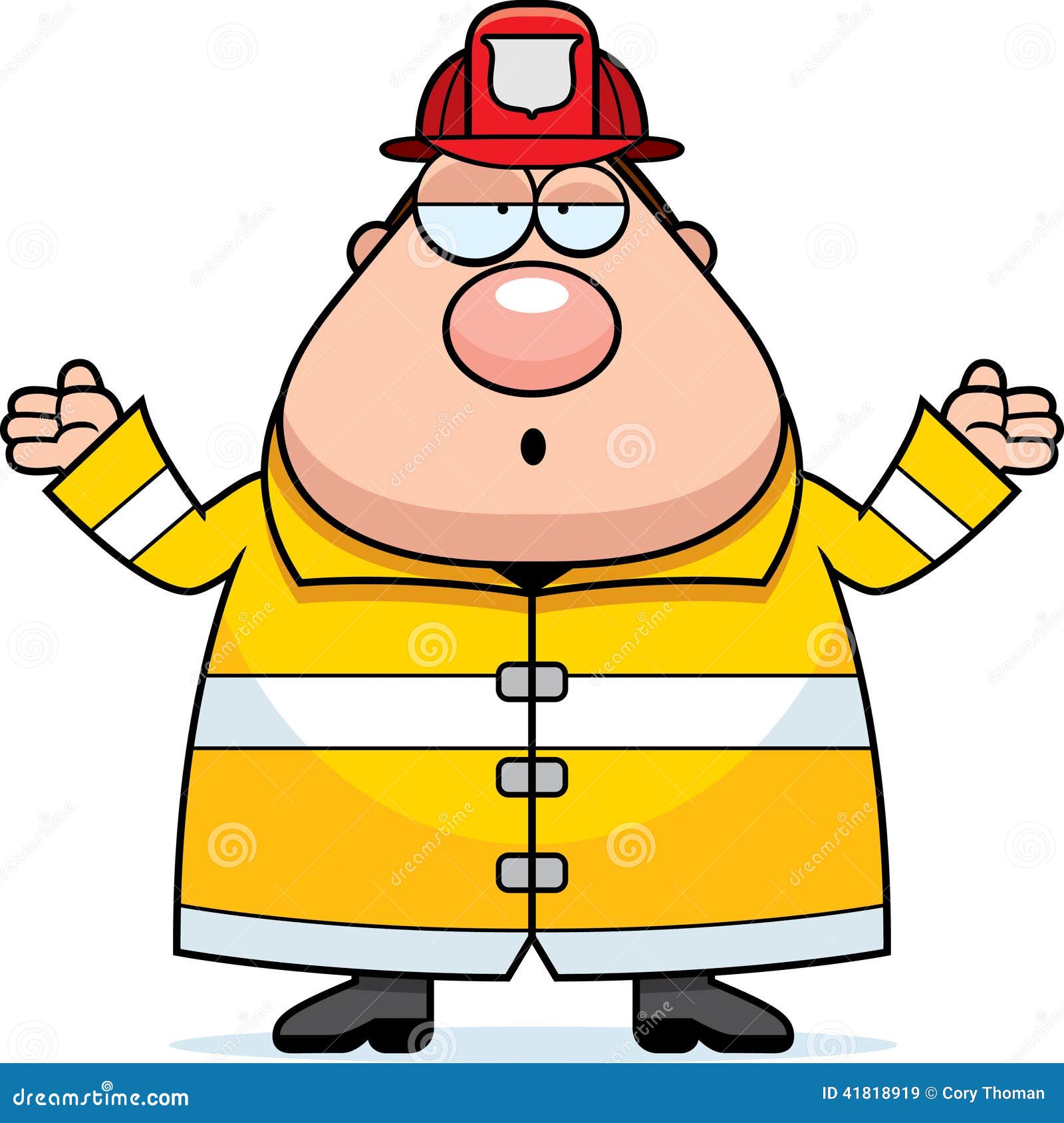 Cartoon Fireman Confused stock vector. Illustration of cartoon - 41818919