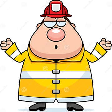 Cartoon Fireman Confused stock vector. Illustration of cartoon - 41818919