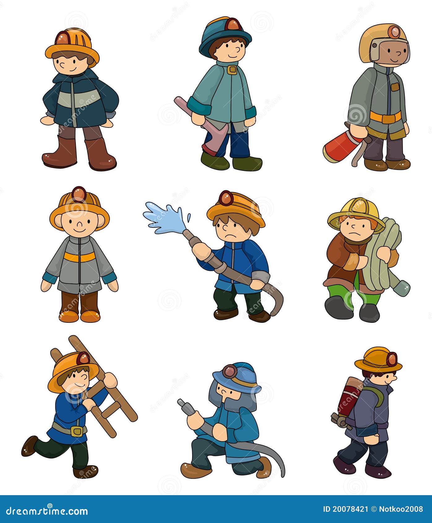 Fireman Icon Vector. Cartoon Character Illustrations | CartoonDealer ...